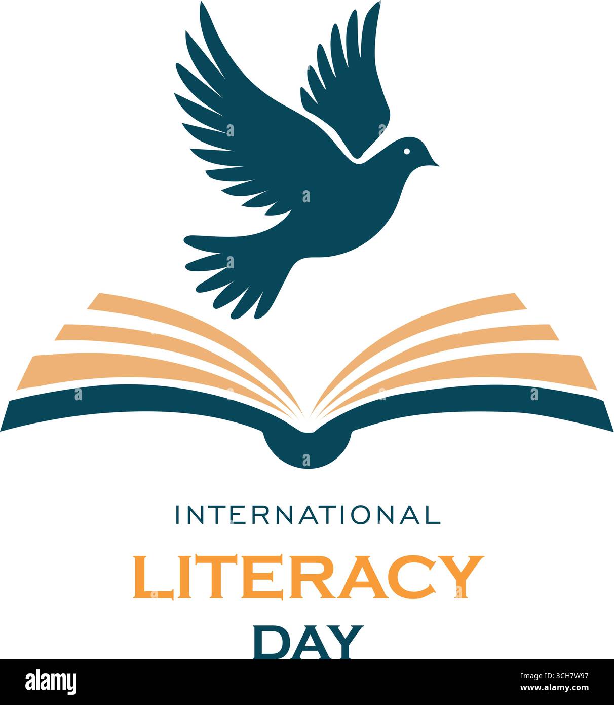 International Literacy Day Vector – Bird in Flight Over Open Book ...