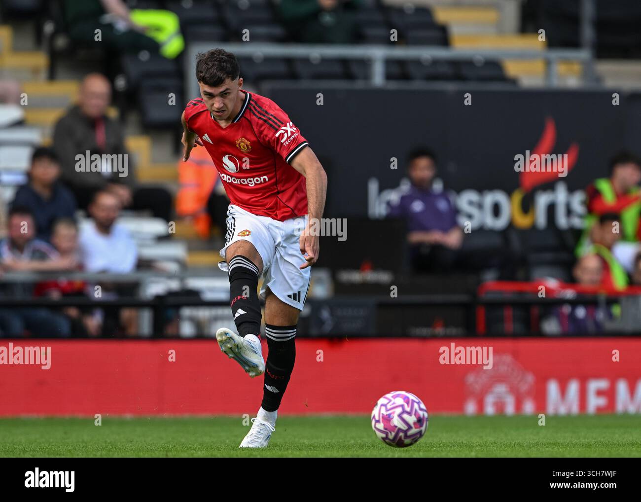 Leigh, England, 31st August 2025. James Scanlon of Manchester United ...