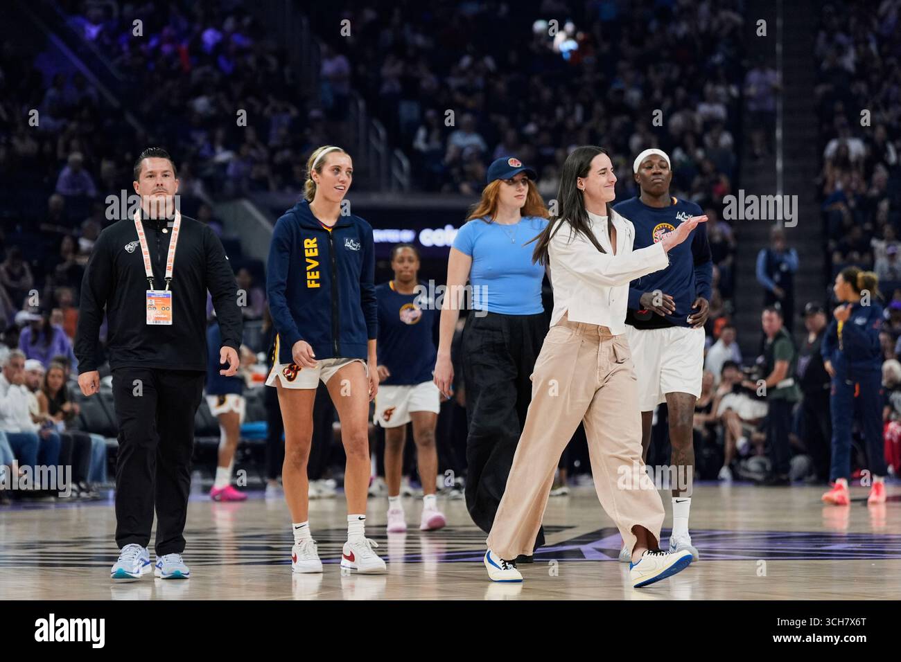 Indiana Fever's Caitlin Clark, second from right, and teammates walk ...