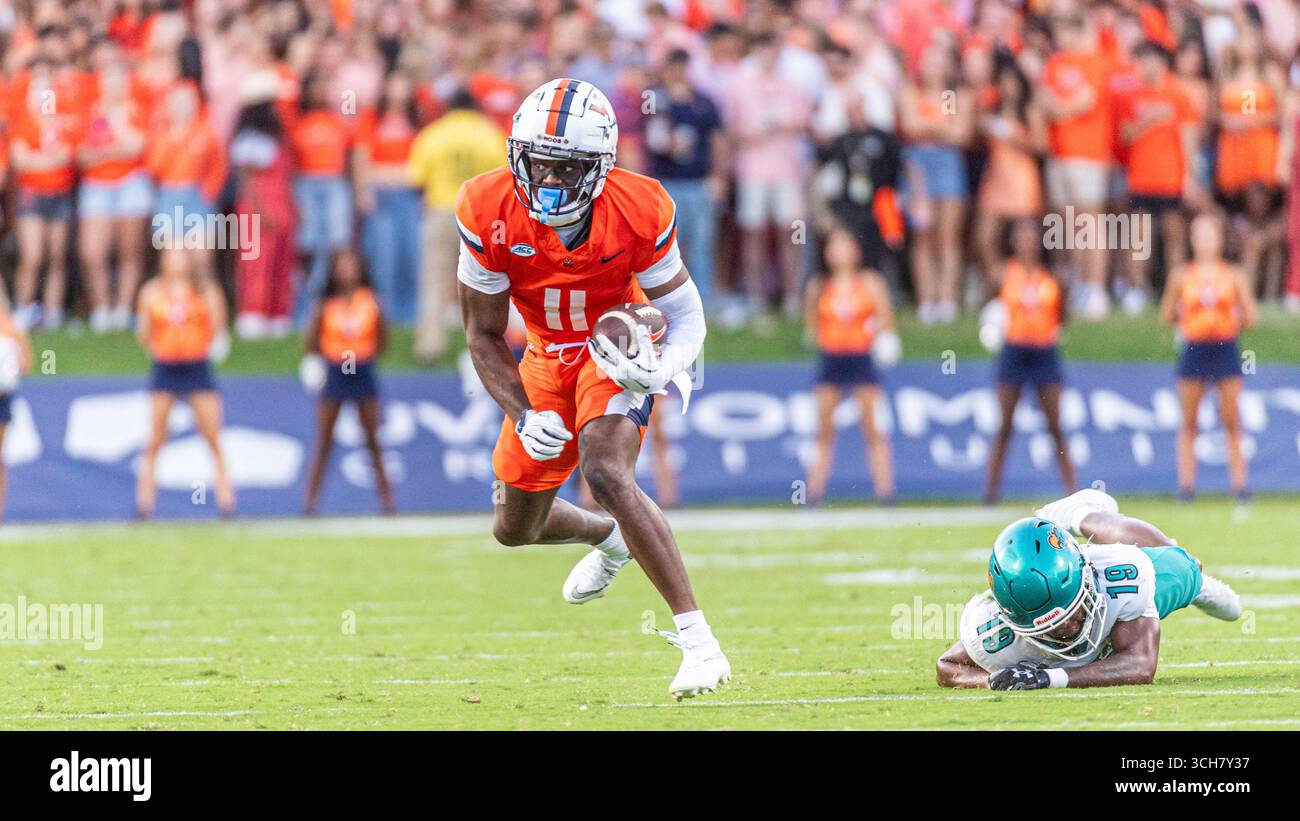 Virginia Cavaliers wide receiver Trell Harris (11) runs downfield ...