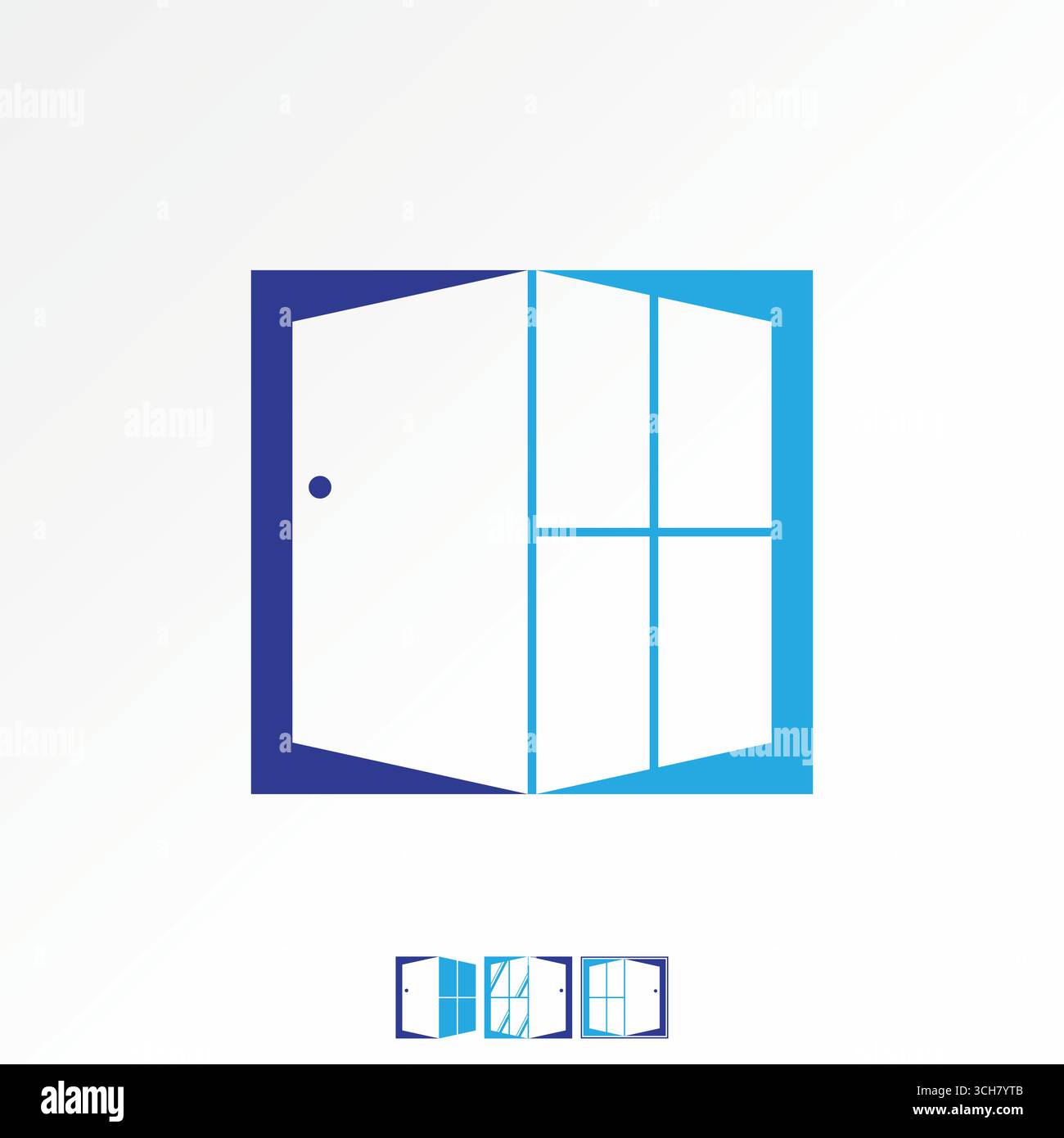 Facade view open door Stock Vector Images - Alamy