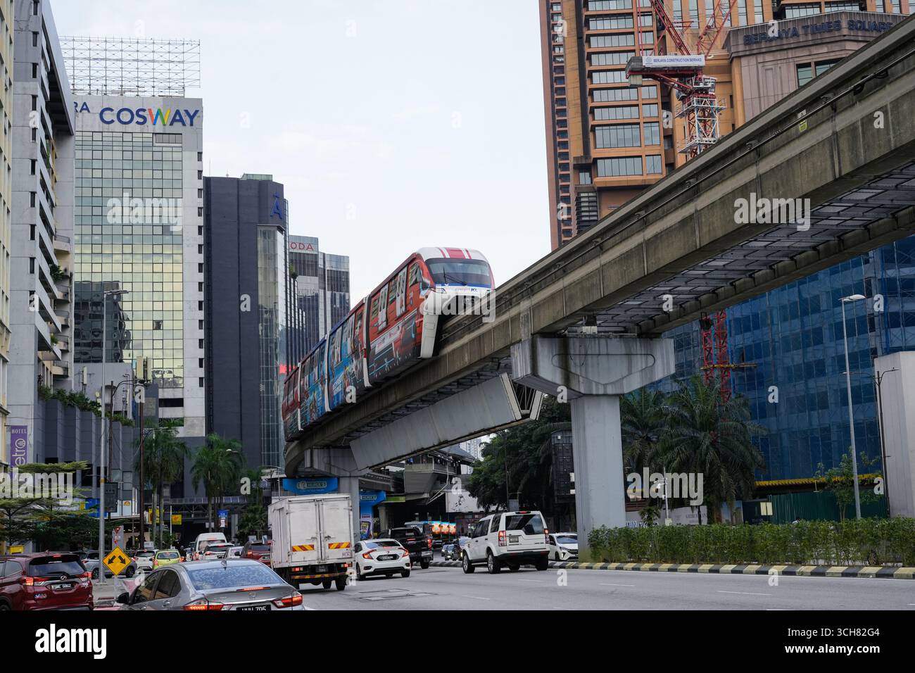 16 September 2025 A sleek skyscraper rises beside an elevated rail line ...
