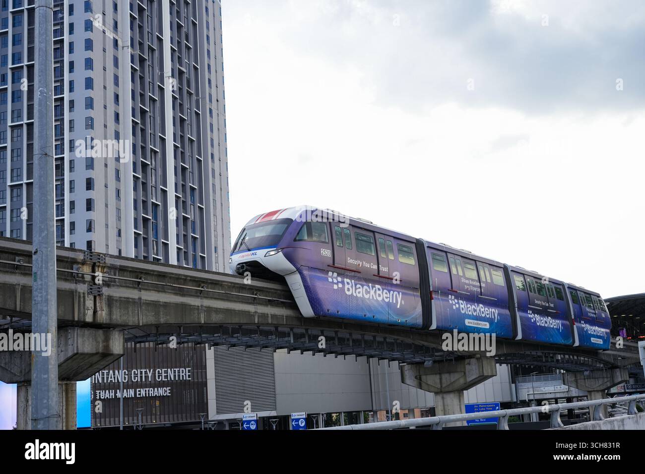 16 September 2025 A sleek skyscraper rises beside an elevated rail line ...