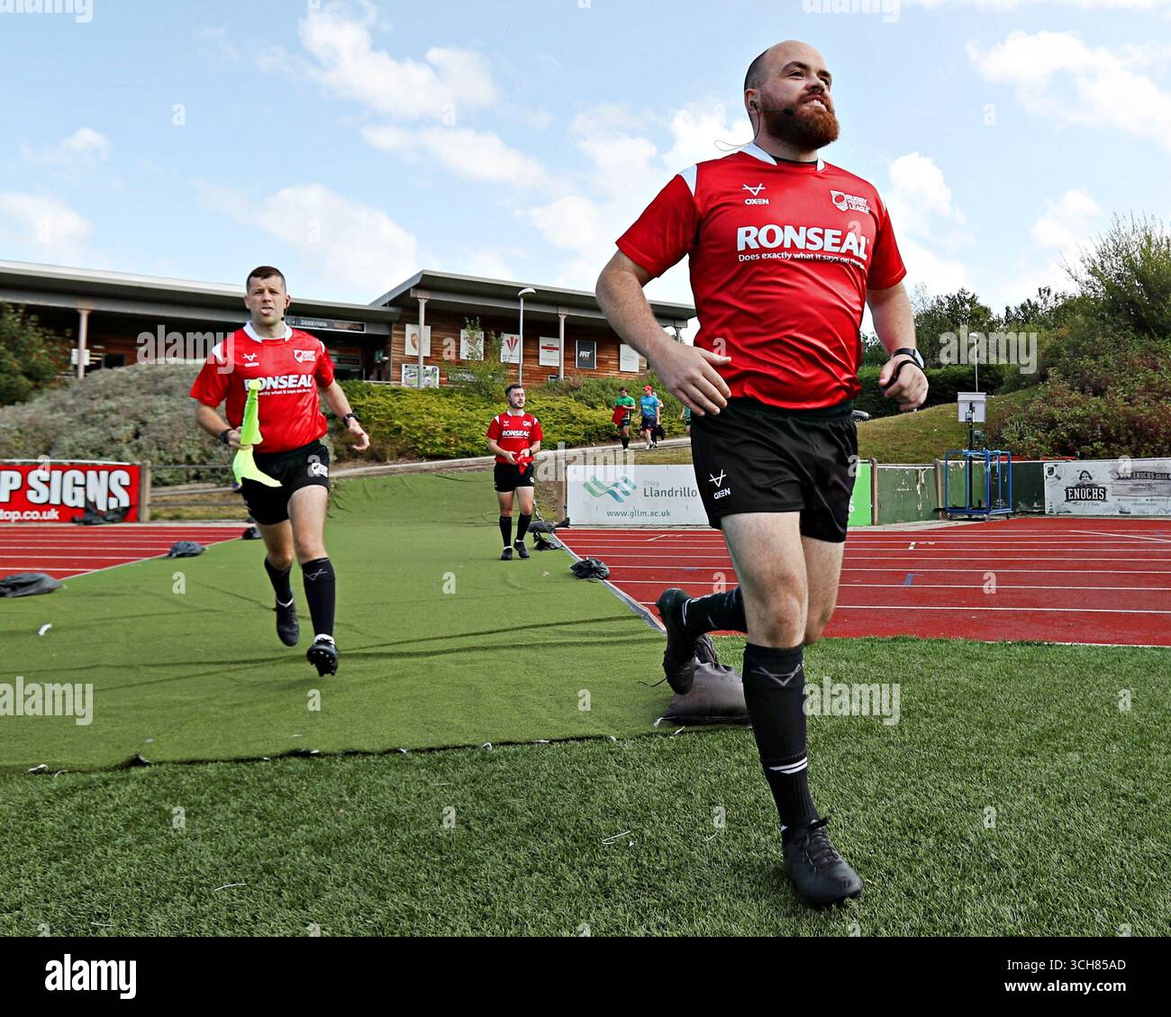 Referee Andy Sweet runs out before the Betfred League 1 match North ...