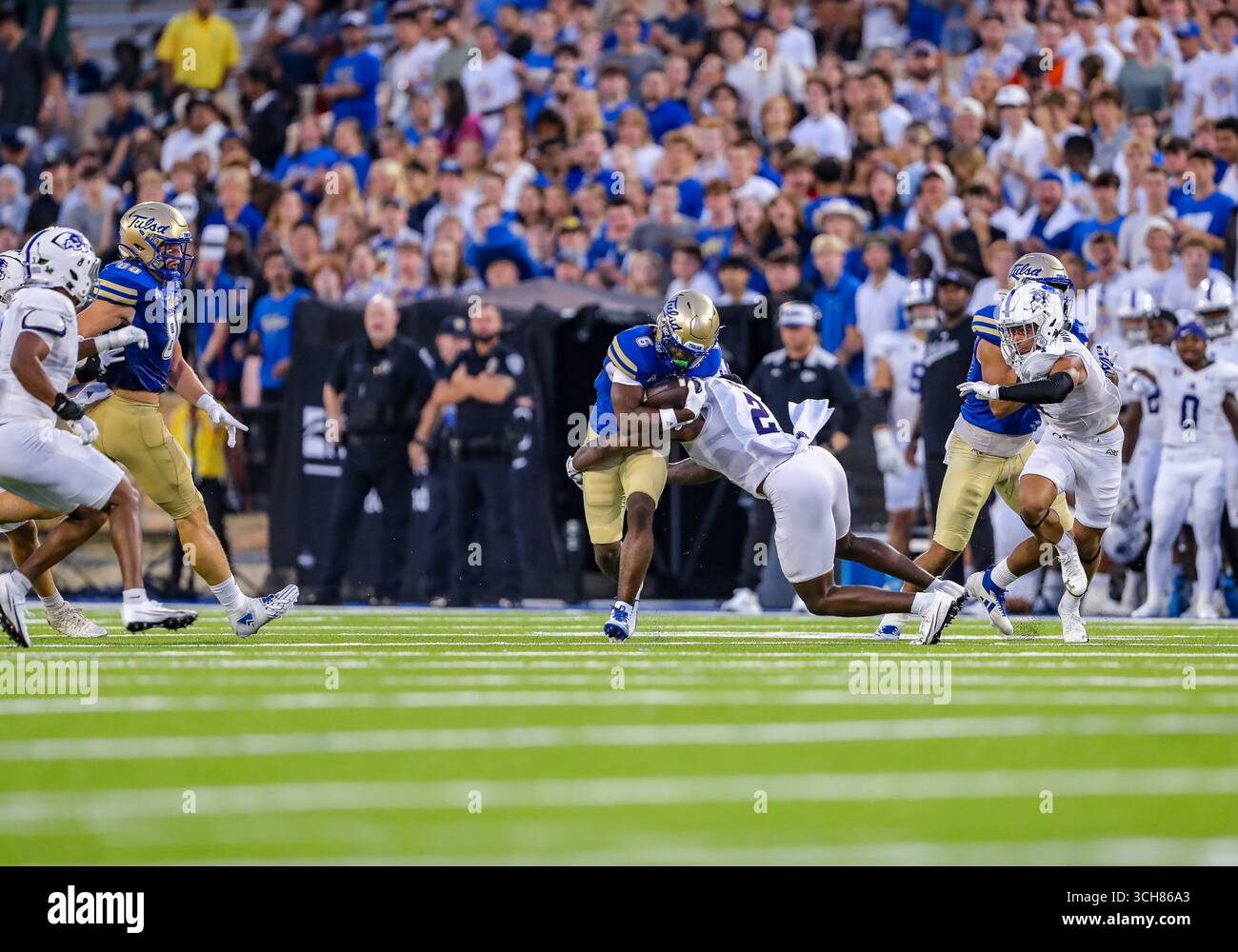 August 30, 2025:.Tulsa Golden Hurricane wide receiver Jacob Emmers (6 ...