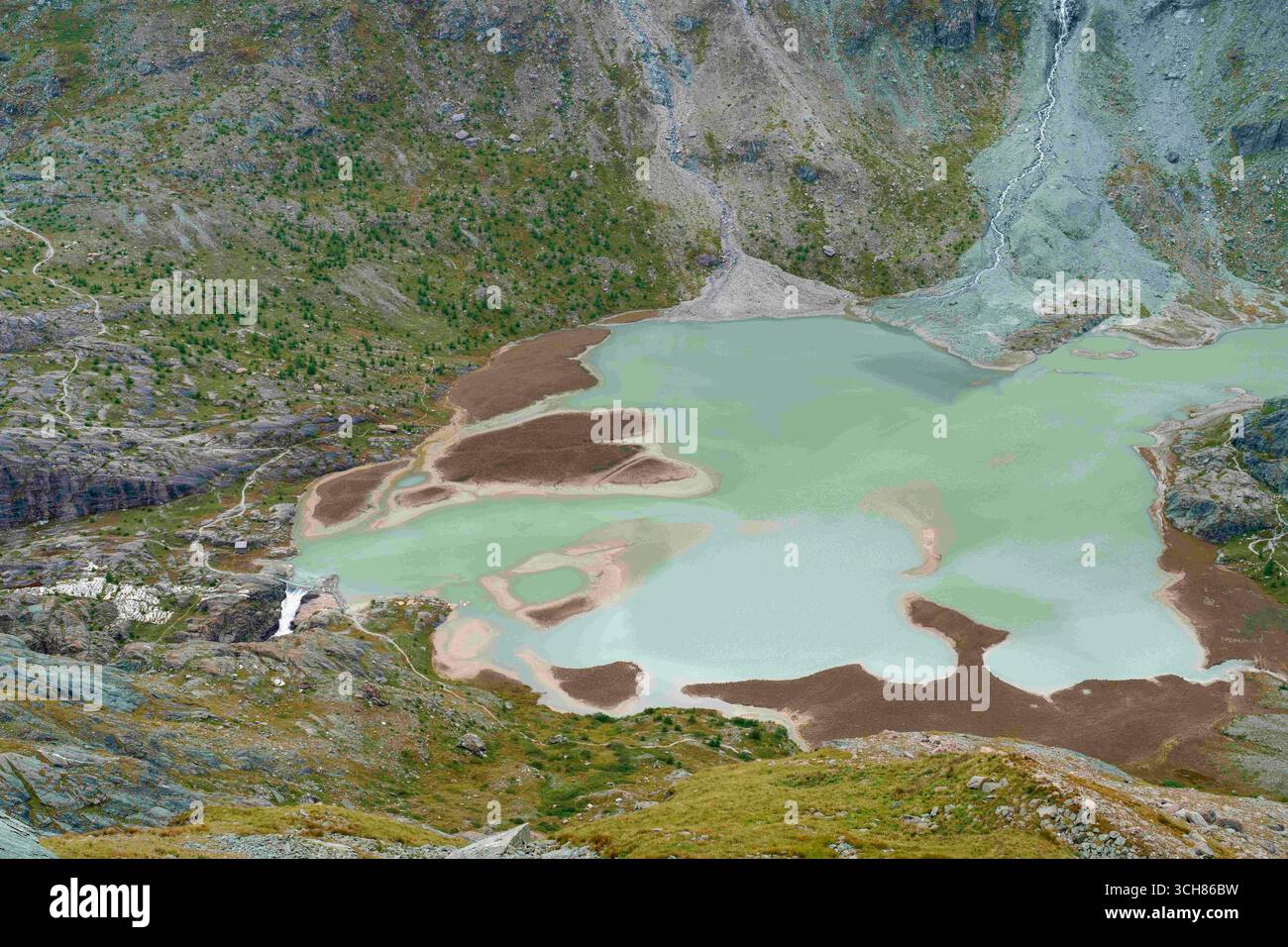 August 27, 2025, Heiligenblut, Carinthia, Austria: Glacial lake seen ...