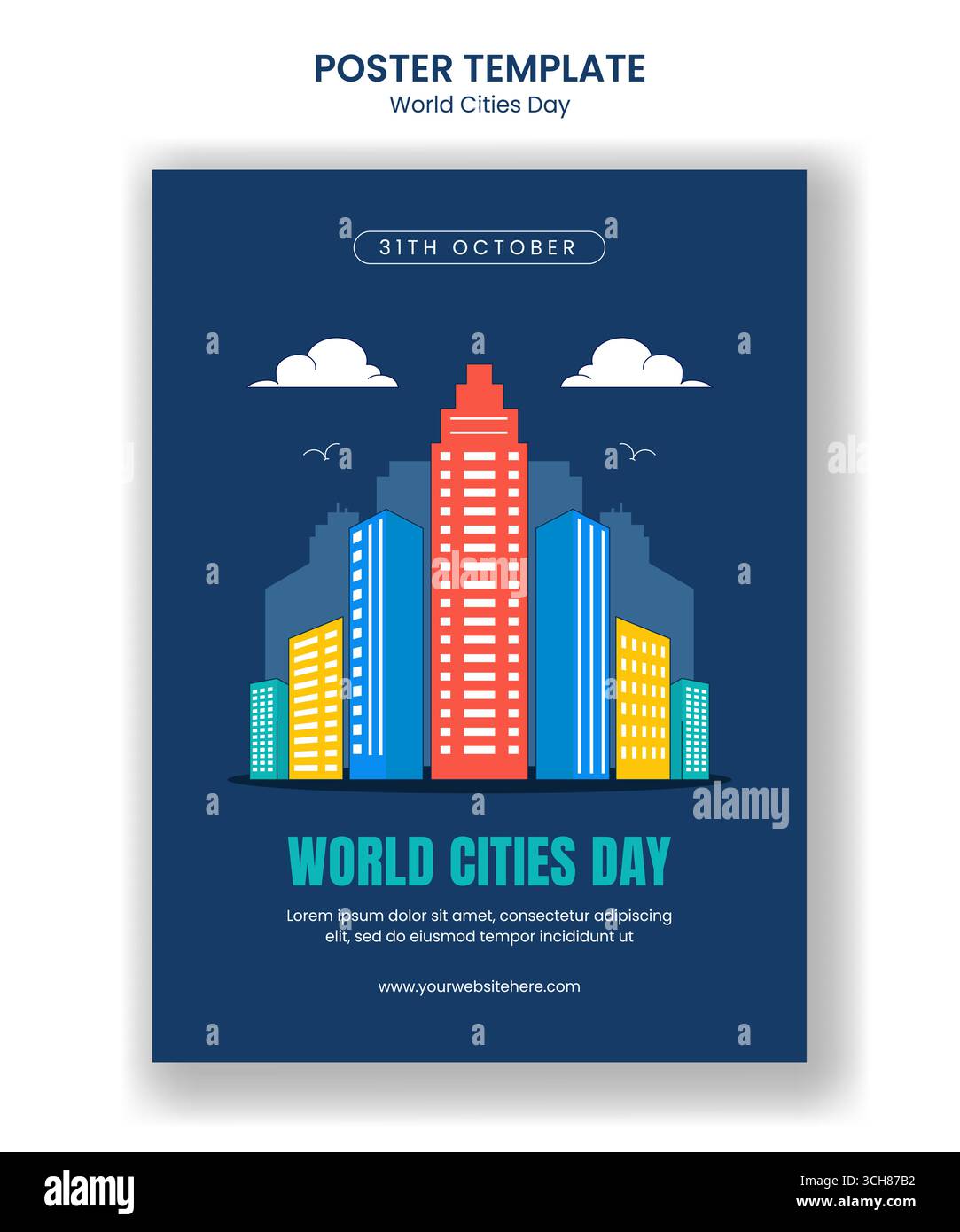 World Cities Day Graphic Design in Flat Cartoon Hand Drawn Style ...