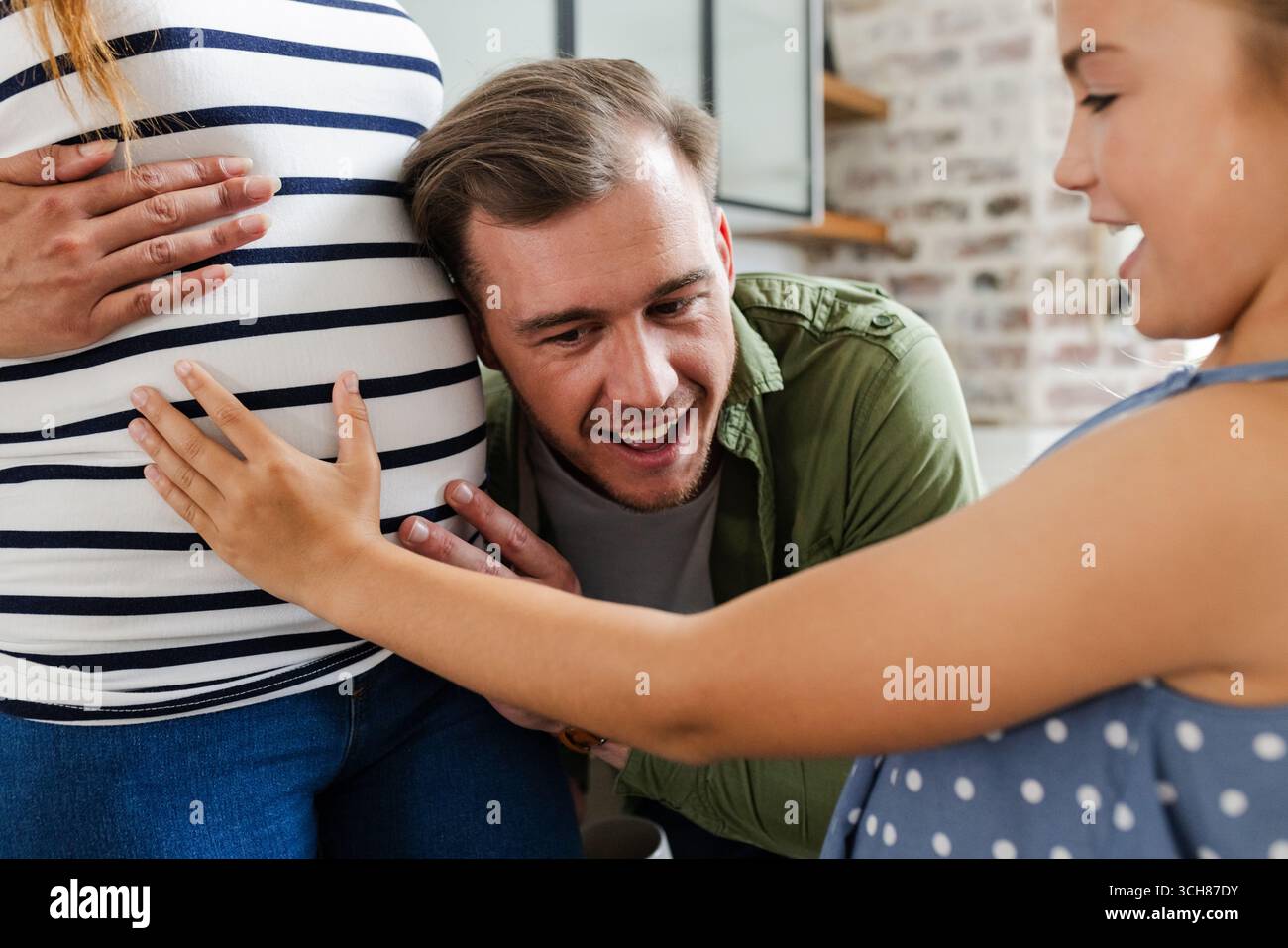 Father daughter joyfully touching hi-res stock photography and images ...