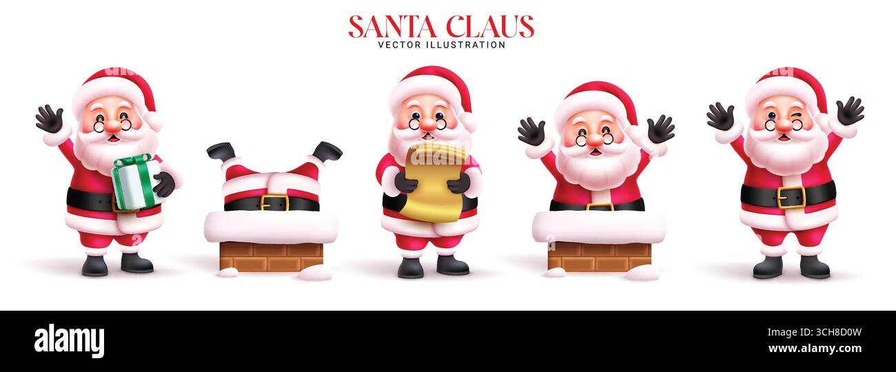 Christmas Santa Claus characters clipart banner. Santa Claus character ...