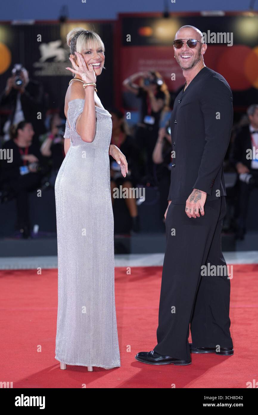 Micaela Ramazzotti, Claudio Pallitto attends the Filming Italy Venice ...