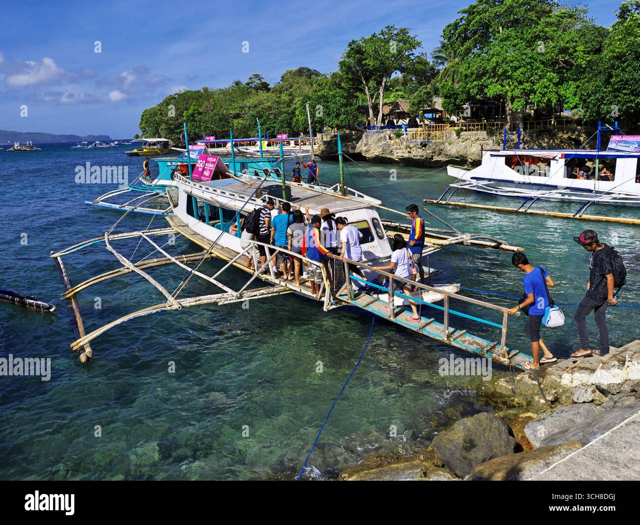The ferry on Boracay island, Philippines Stock Photo - Alamy