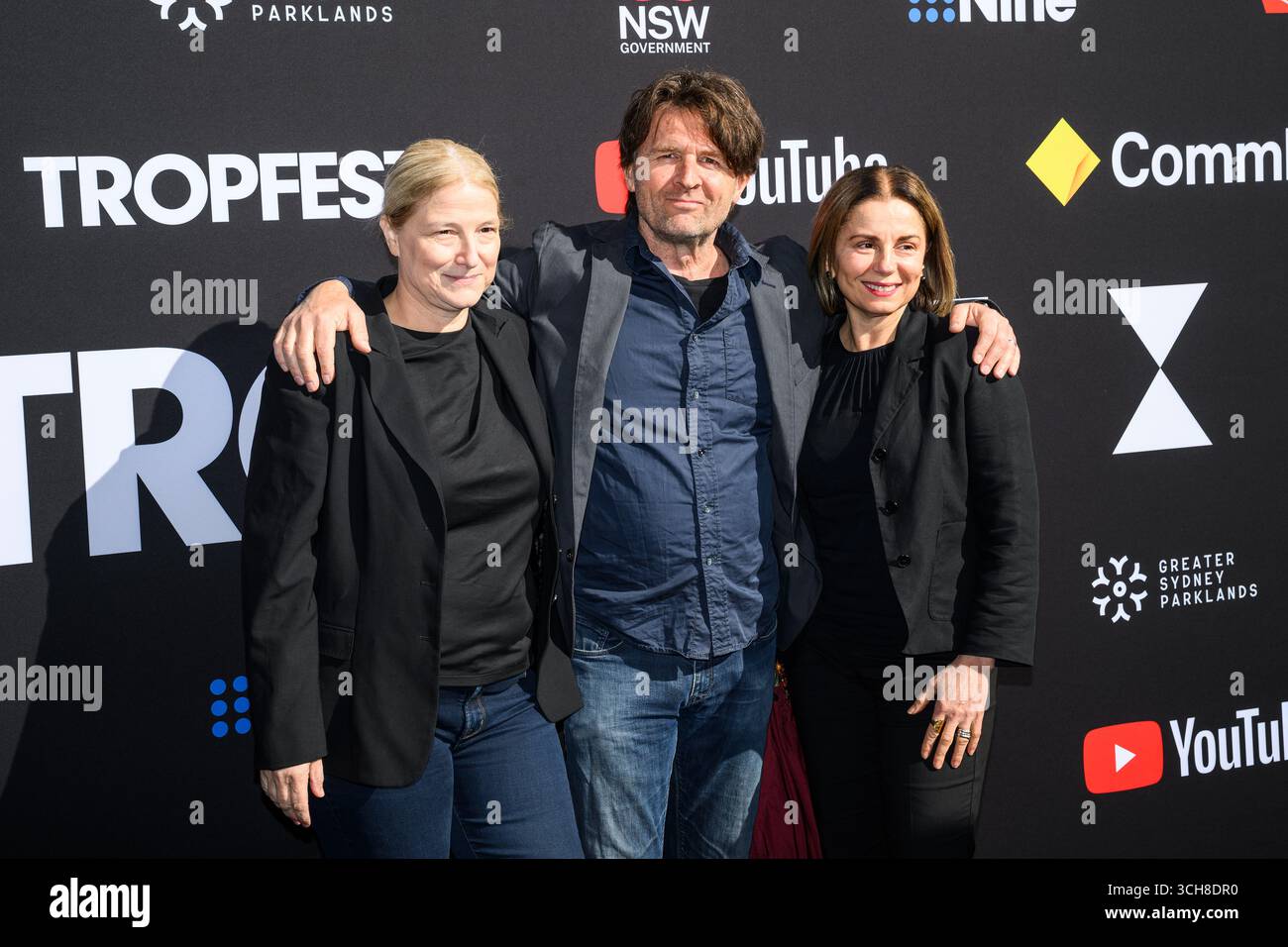 (L-R) Bruna Papandrea, Tropfest founder John Polson, and Mary Coustas ...