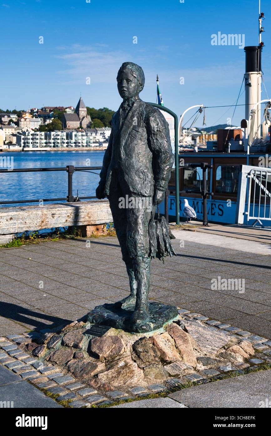 Kristiansund harbour boy statue, known as the Herring Boy, is located ...