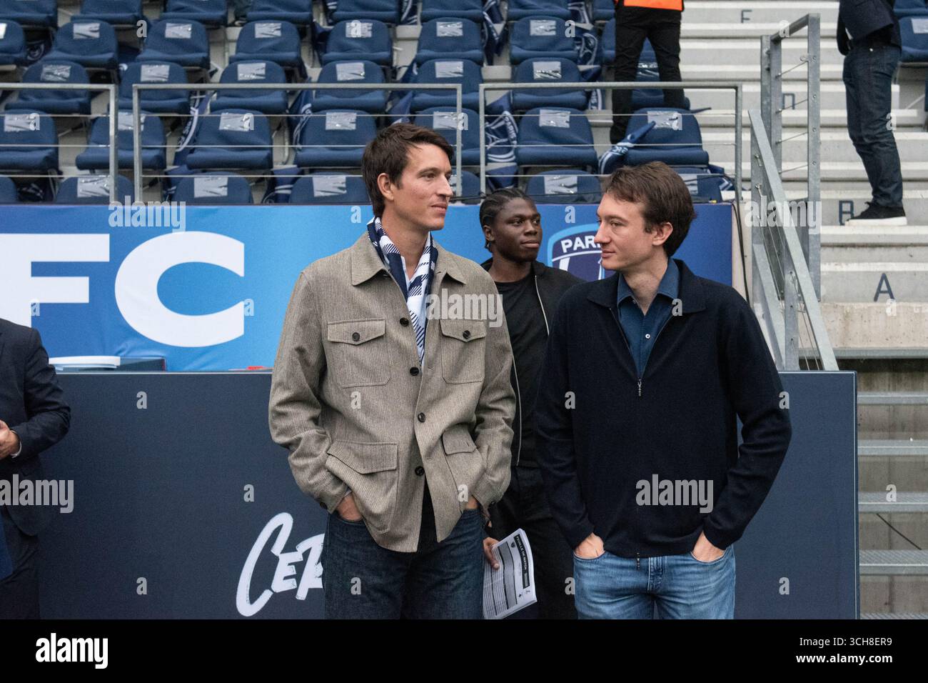 Alexandre Arnault and Frédéric Arnault attending the Paris FC vs. Mets ...