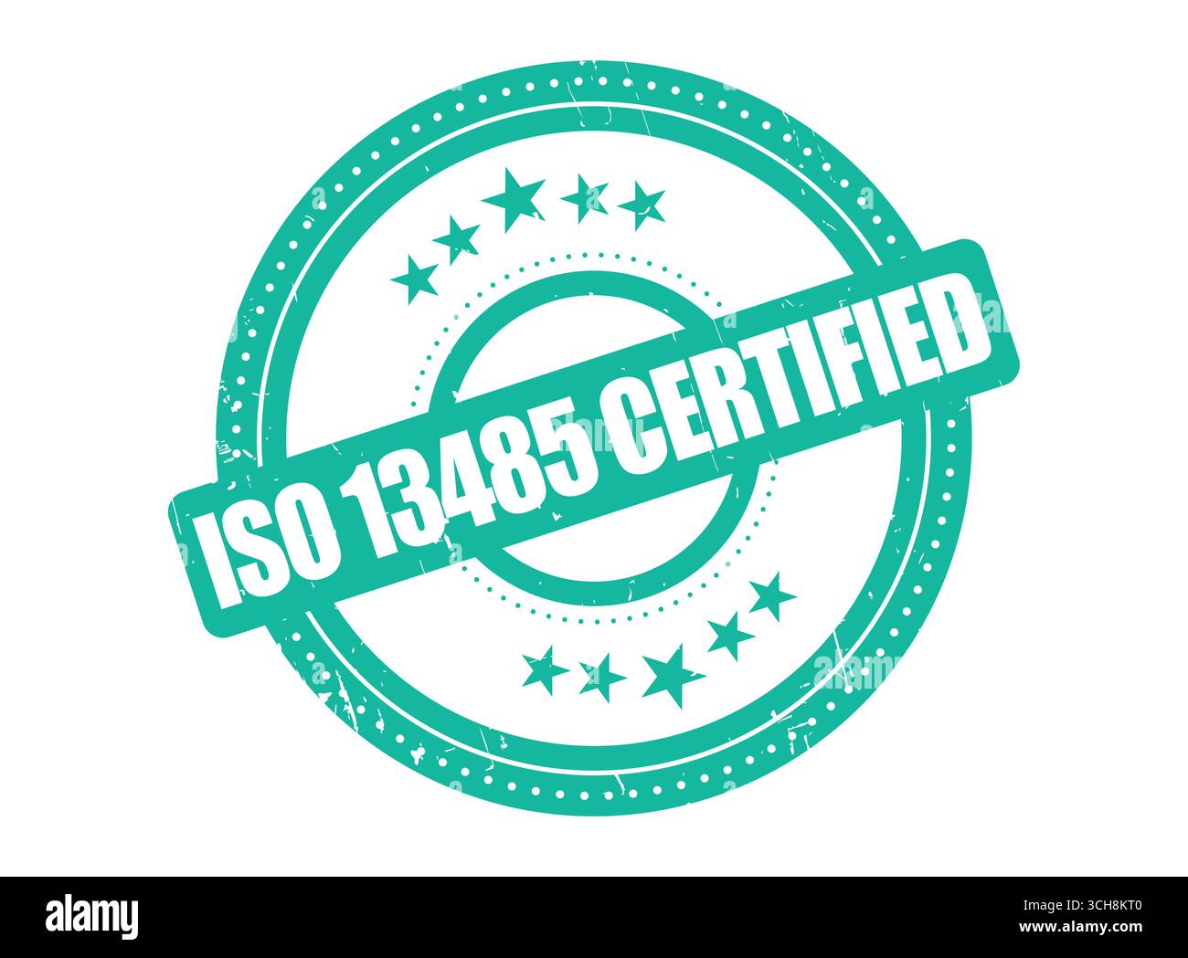 A ISO 13485 Certified Rubber Stamp Seal with a Dotted Circle Stock ...