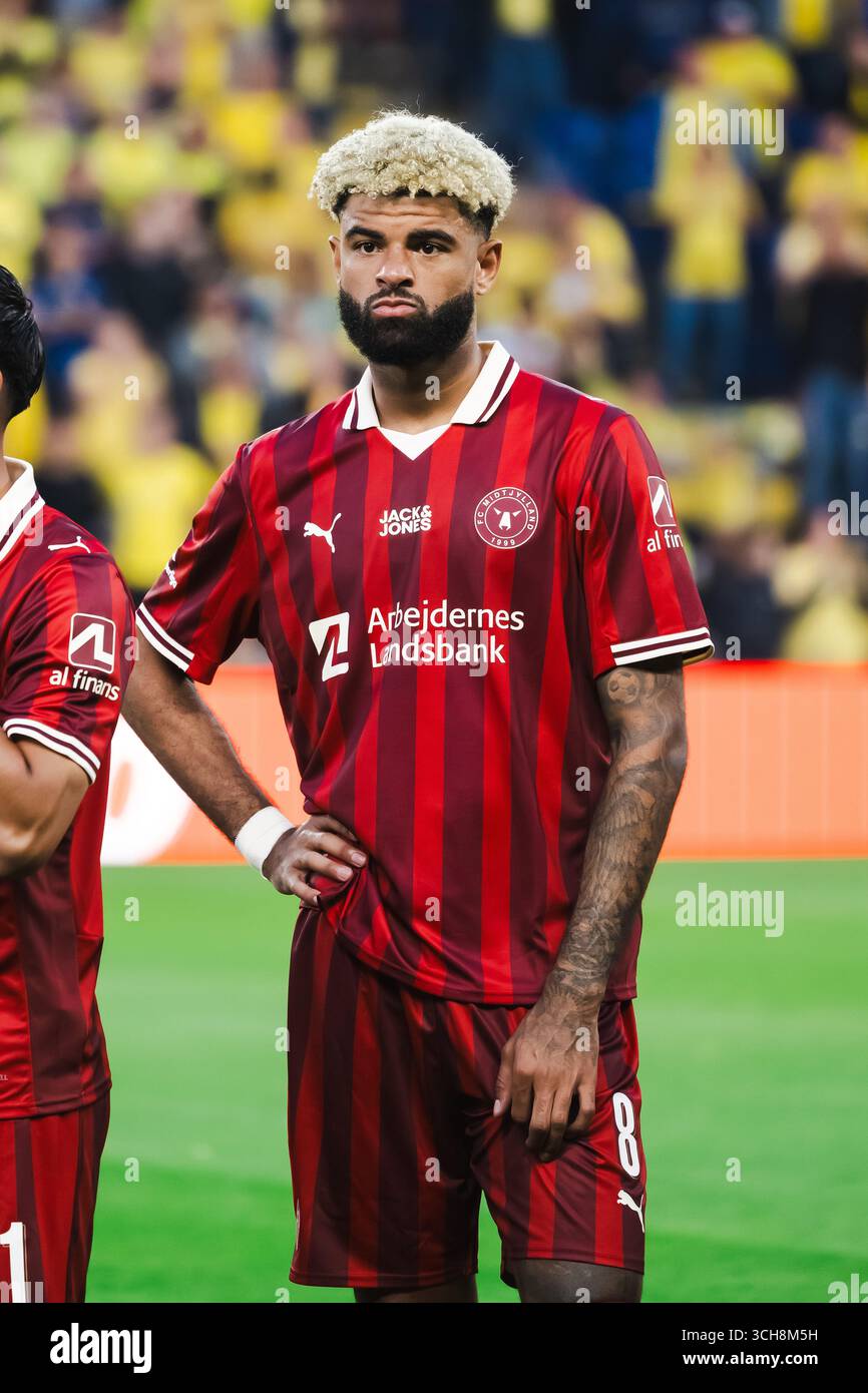 Brondby, Denmark. 31st, August 2025. Philip Billing (8) of FC ...