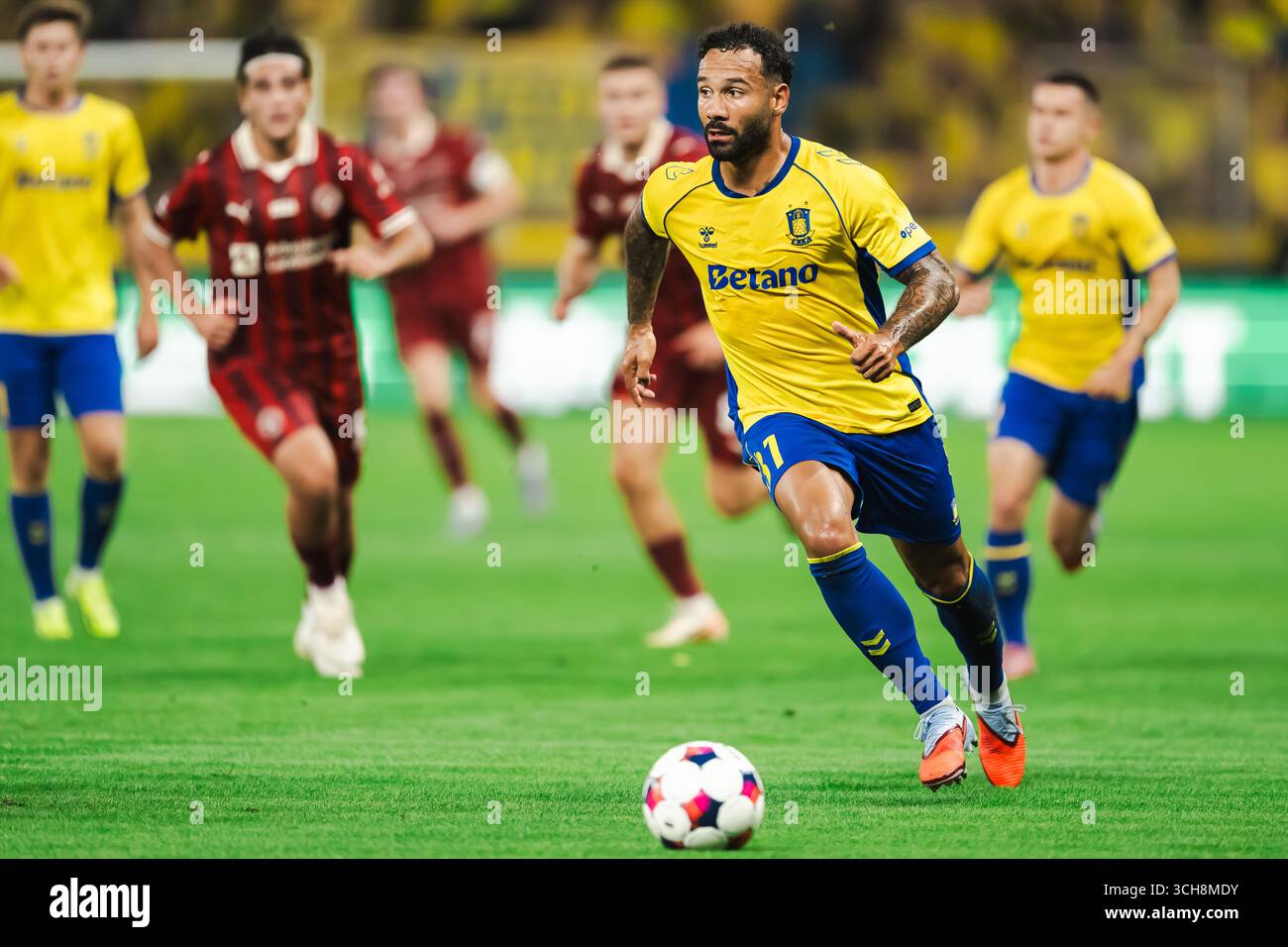 Brondby, Denmark. 31st, August 2025. Sean Klaiber (31) of Broendby IF ...