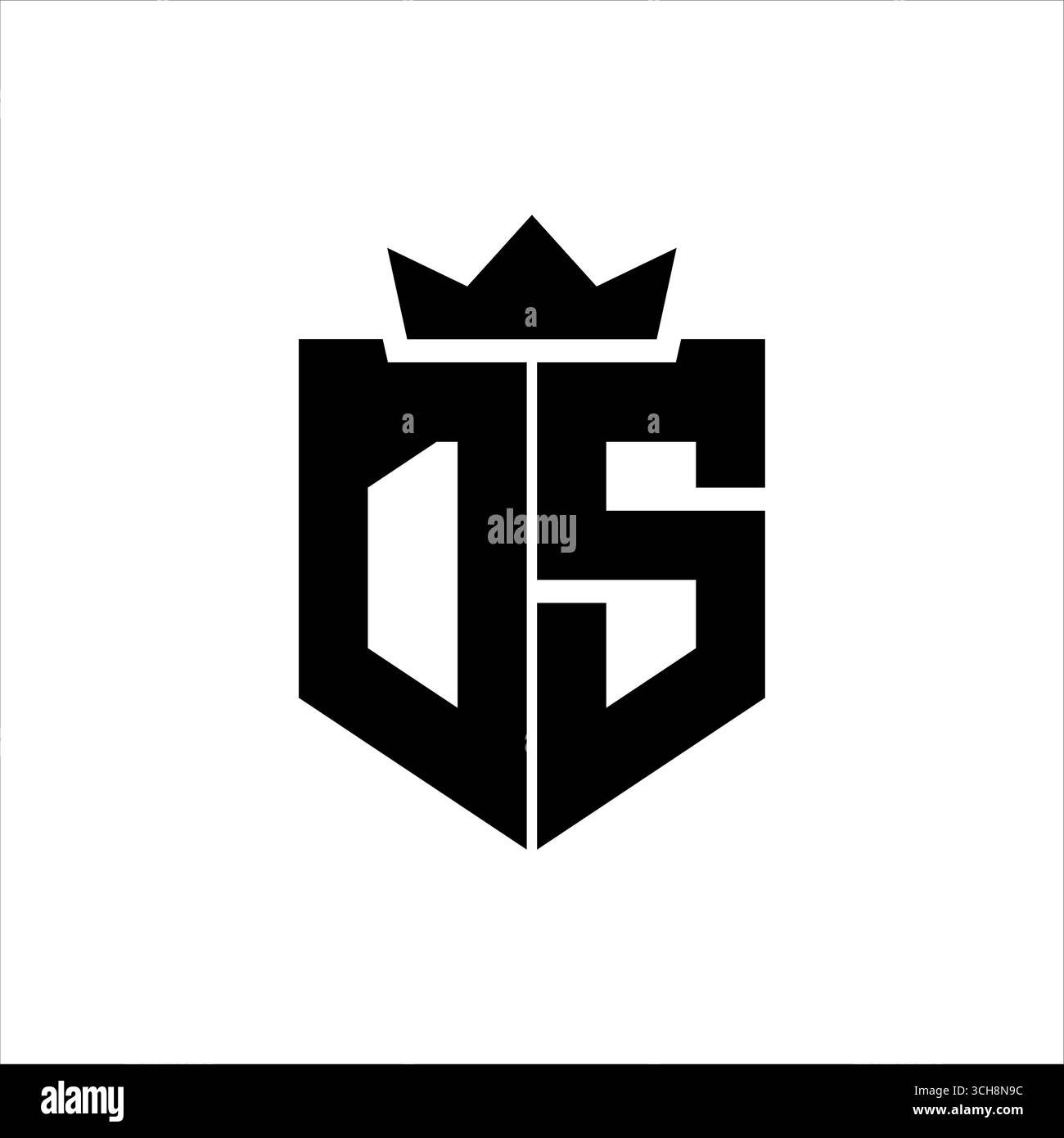 DS Logo vector image of a shield with a sharp geometric style with a ...