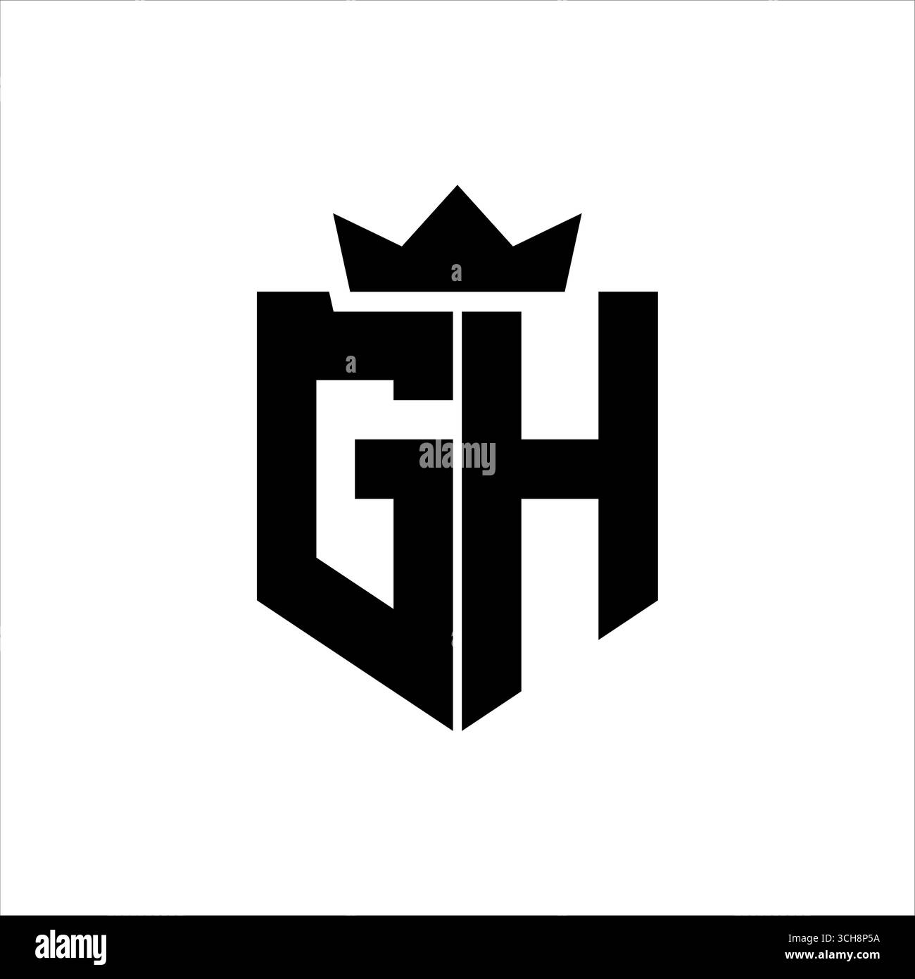 GH Logo vector image of a shield with a sharp geometric style with a ...