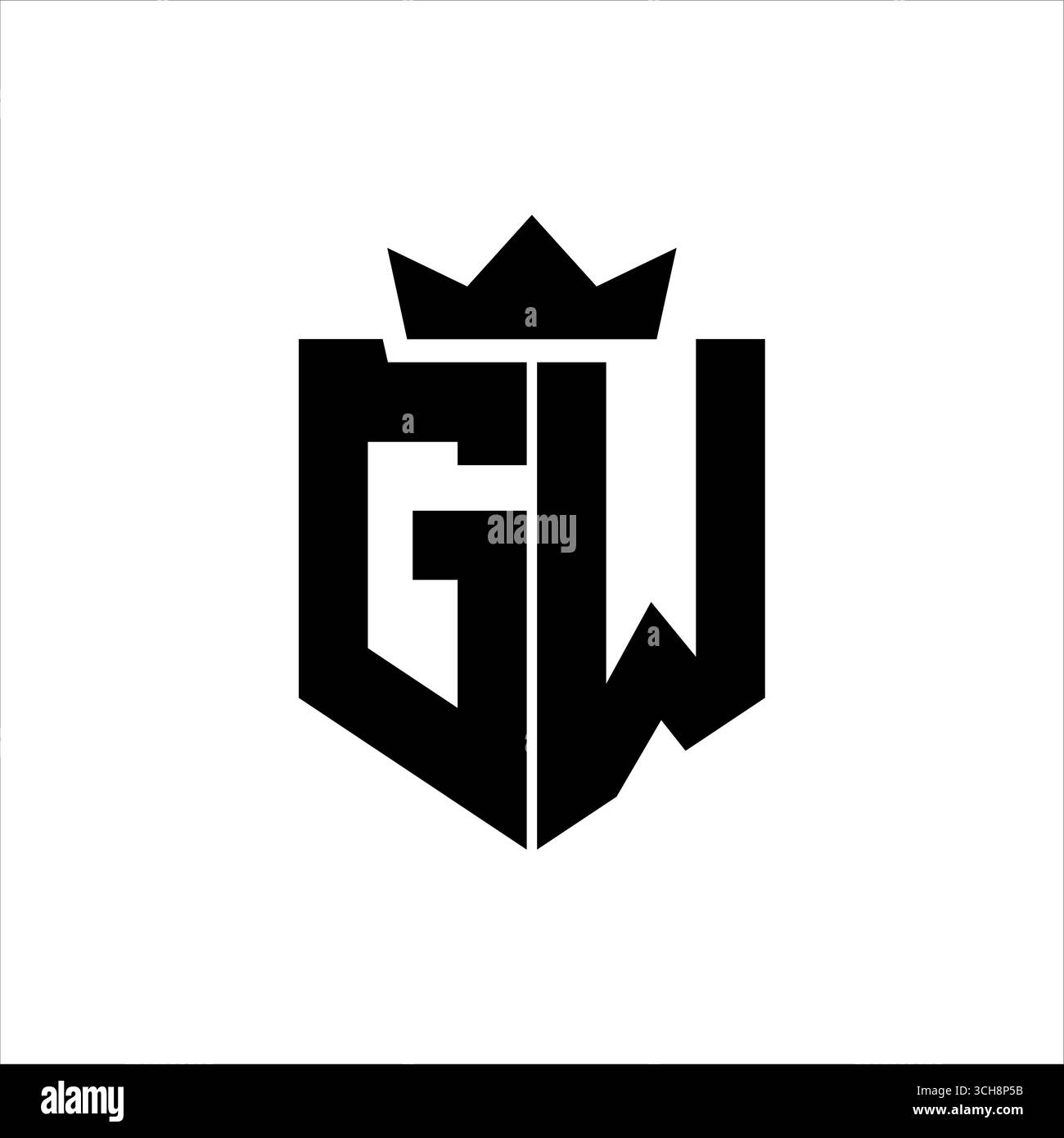 GW Logo vector image of a shield with a sharp geometric style with a ...