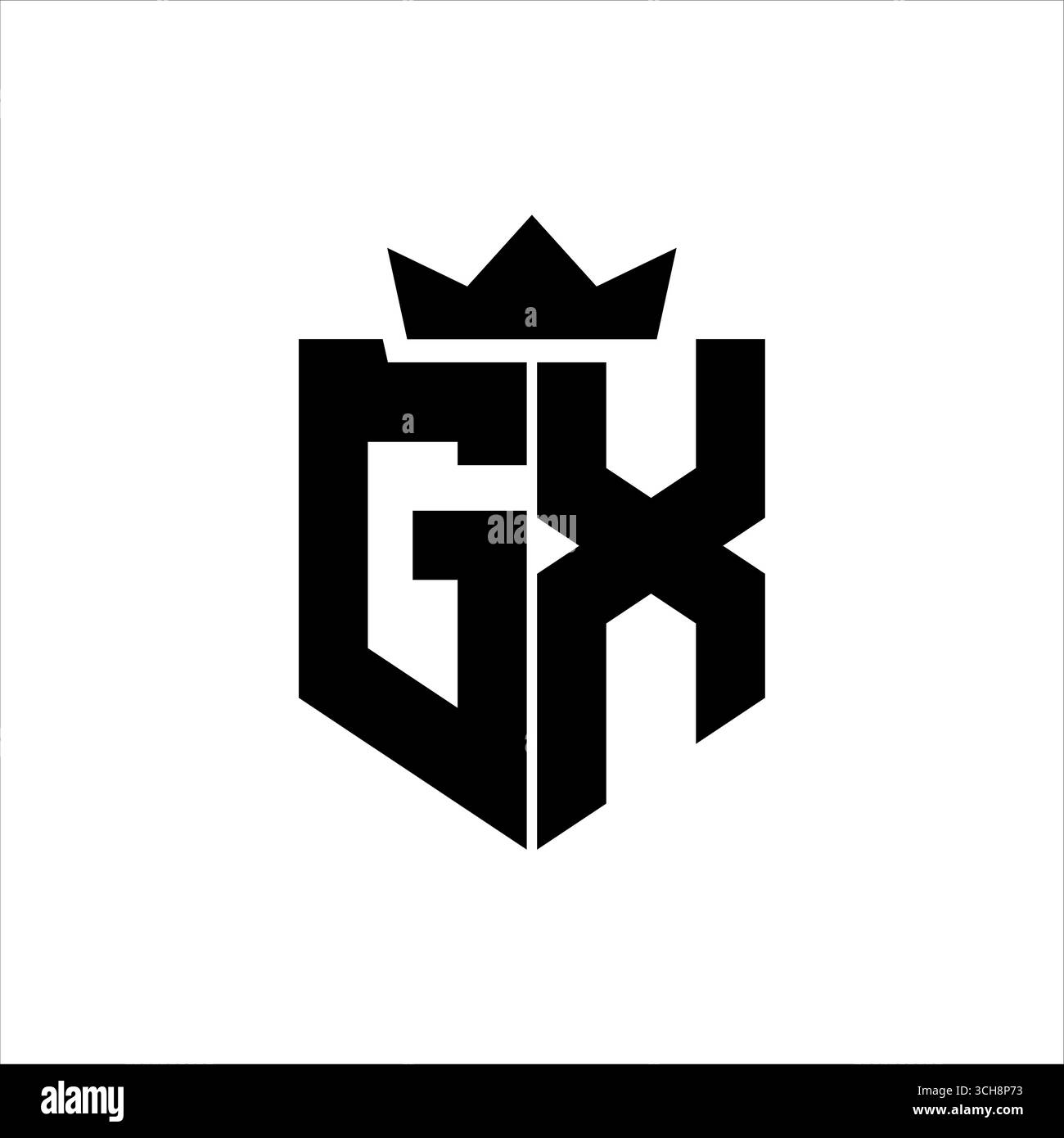 GX Logo vector image of a shield with a sharp geometric style with a ...