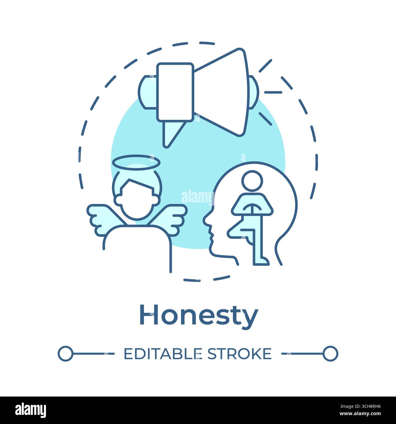 Honesty soft blue concept icon Stock Vector Image & Art - Alamy