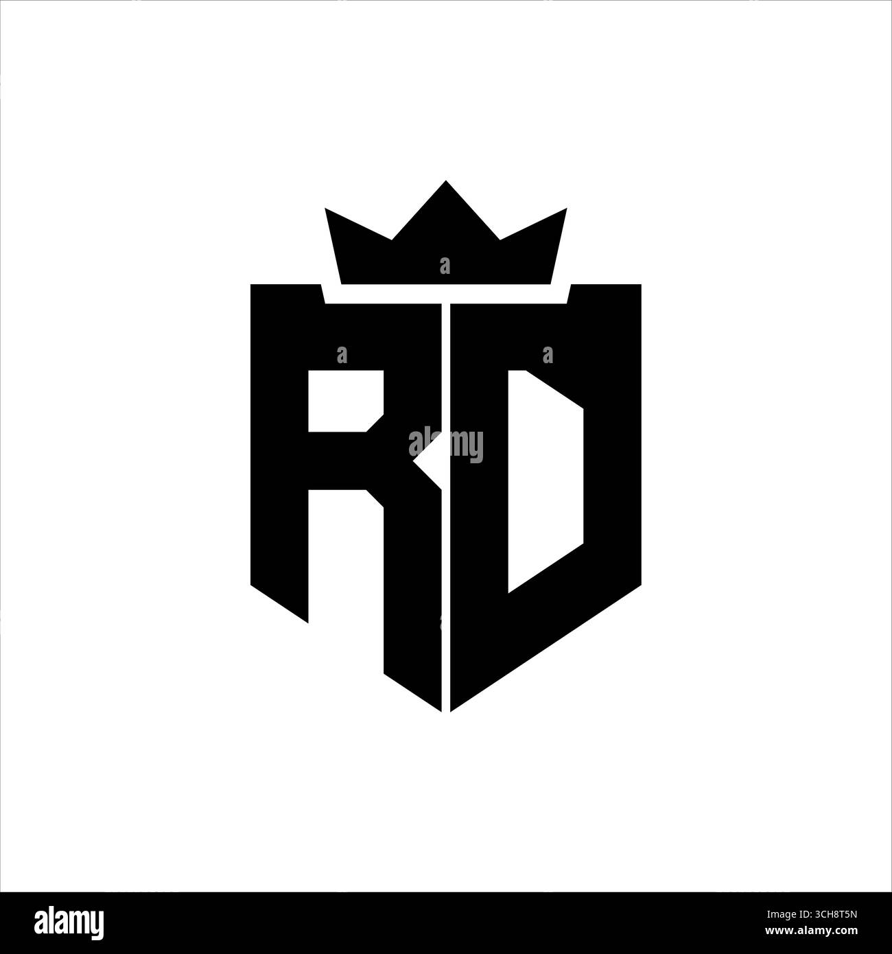 RD Logo vector image of a shield with a sharp geometric style with a ...