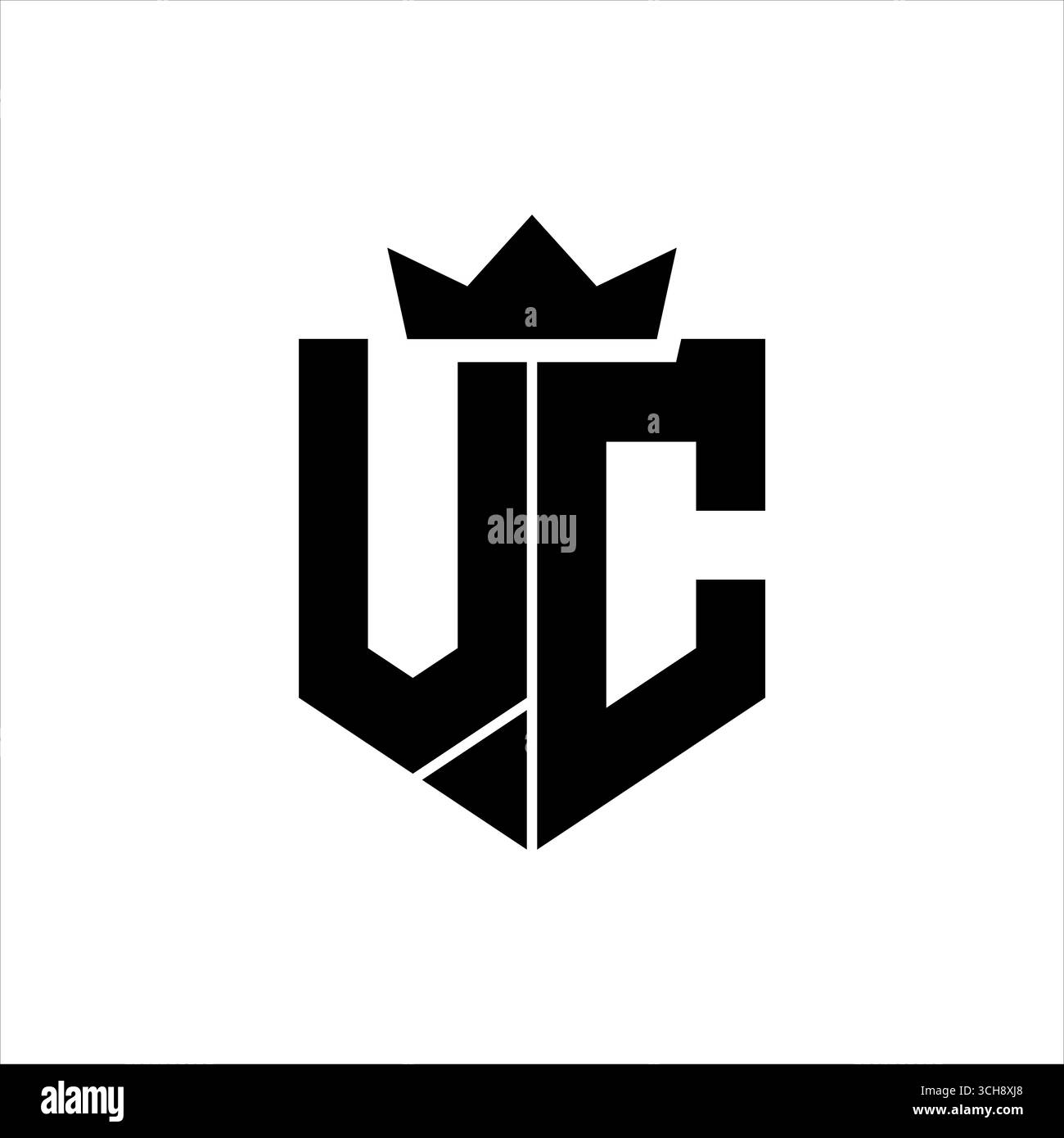 VC Logo vector image of a shield with a sharp geometric style with a ...