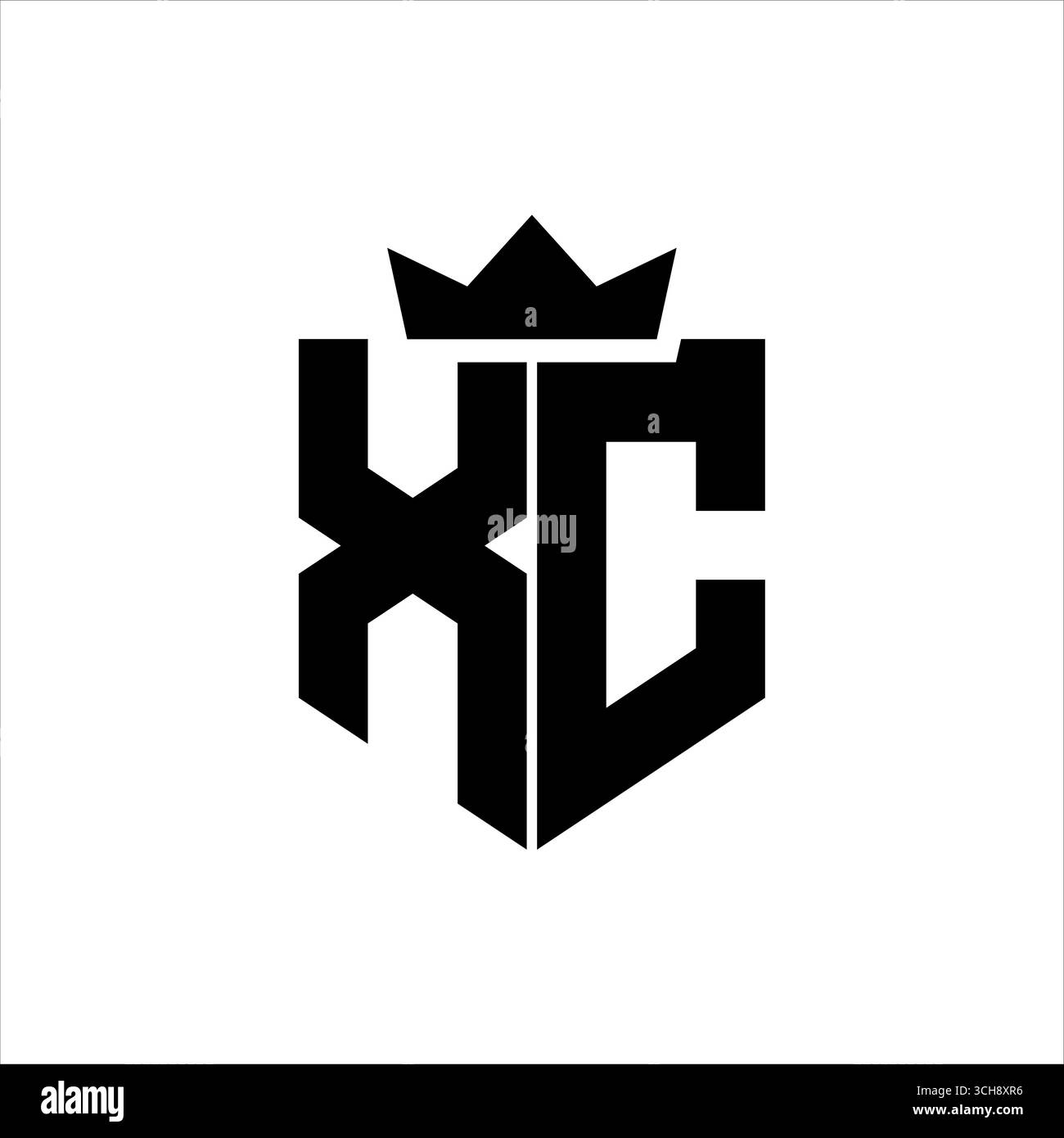 XC Logo vector image of a shield with a sharp geometric style with a ...