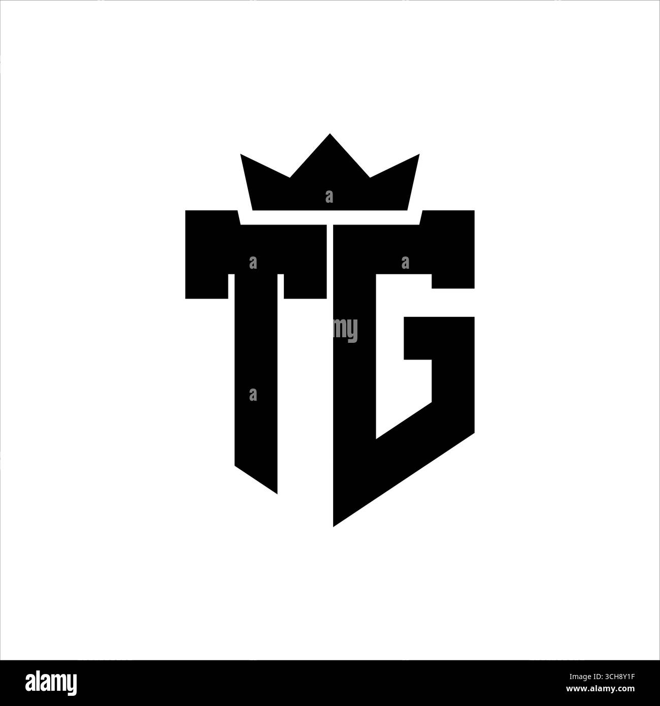 TG Logo vector image of a shield with a sharp geometric style with a ...