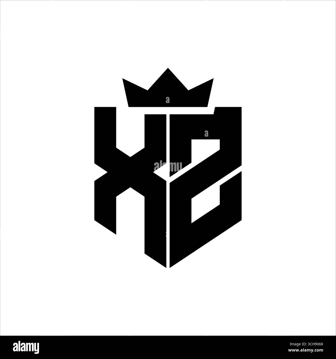 XZ Logo vector image of a shield with a sharp geometric style with a ...