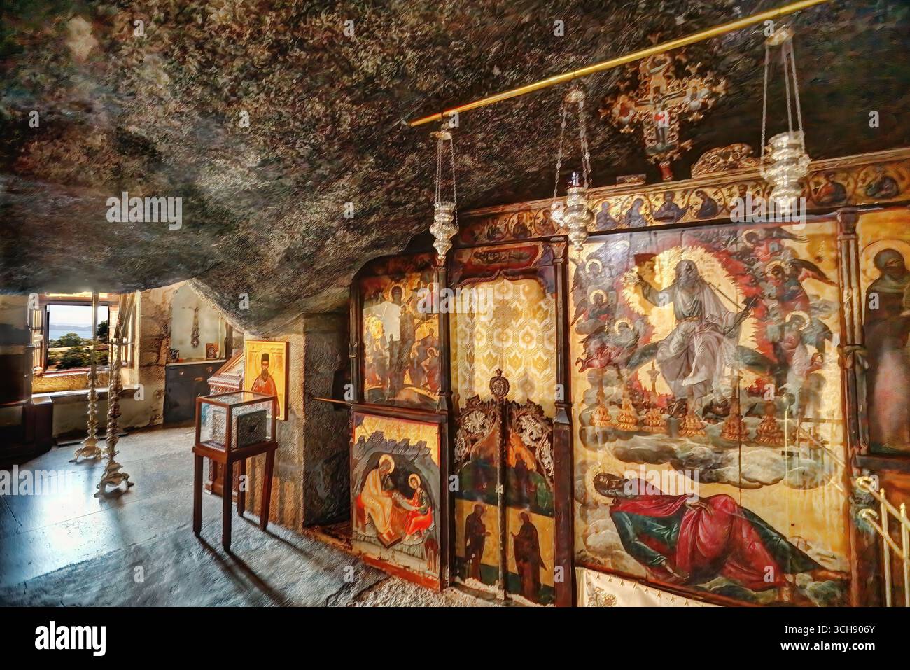 The Cave of the Apocalypse in Patmos island where Saint John the ...