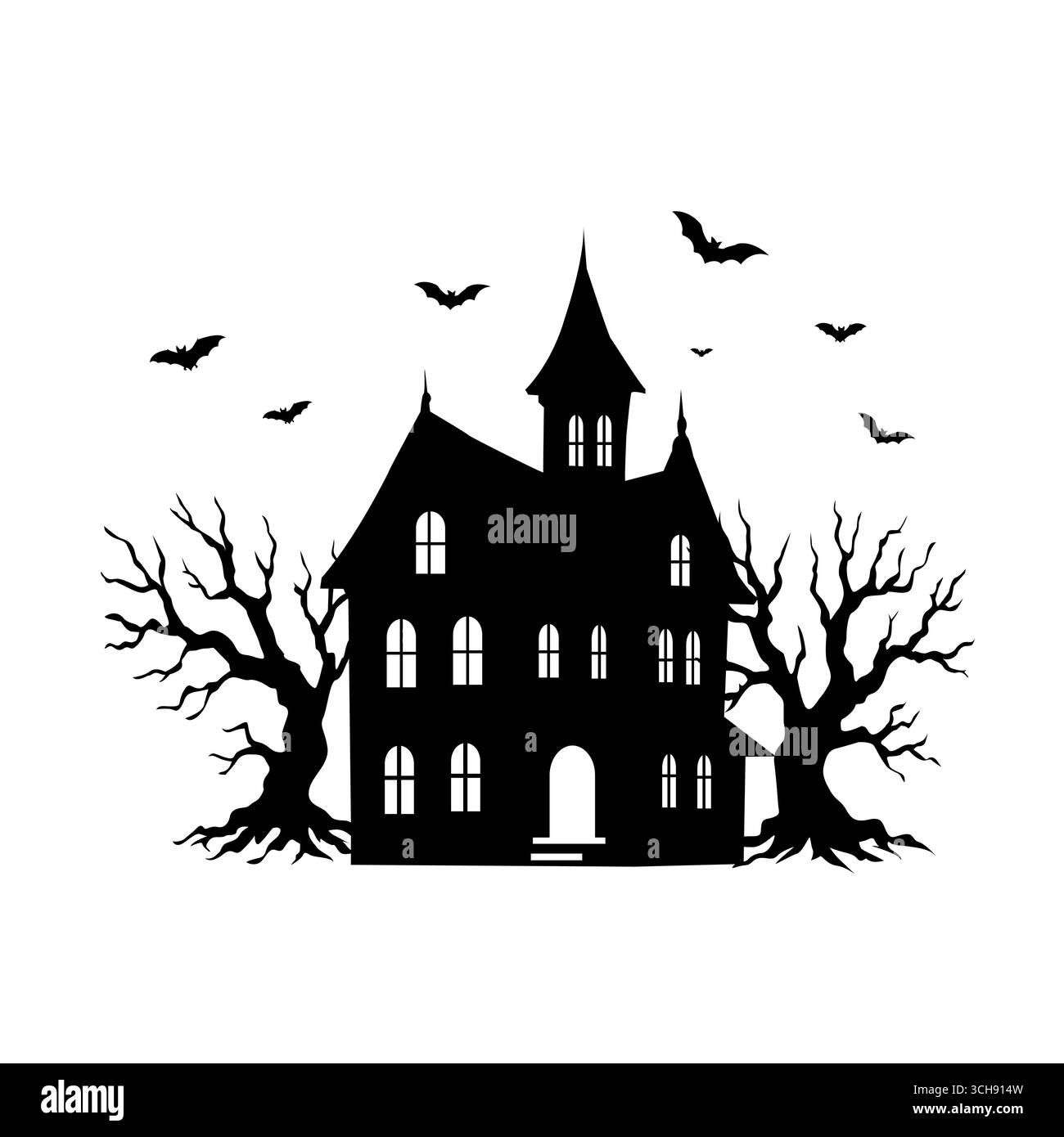Collection of Spooky House Haunted Vector Isolated One Stock Vector ...