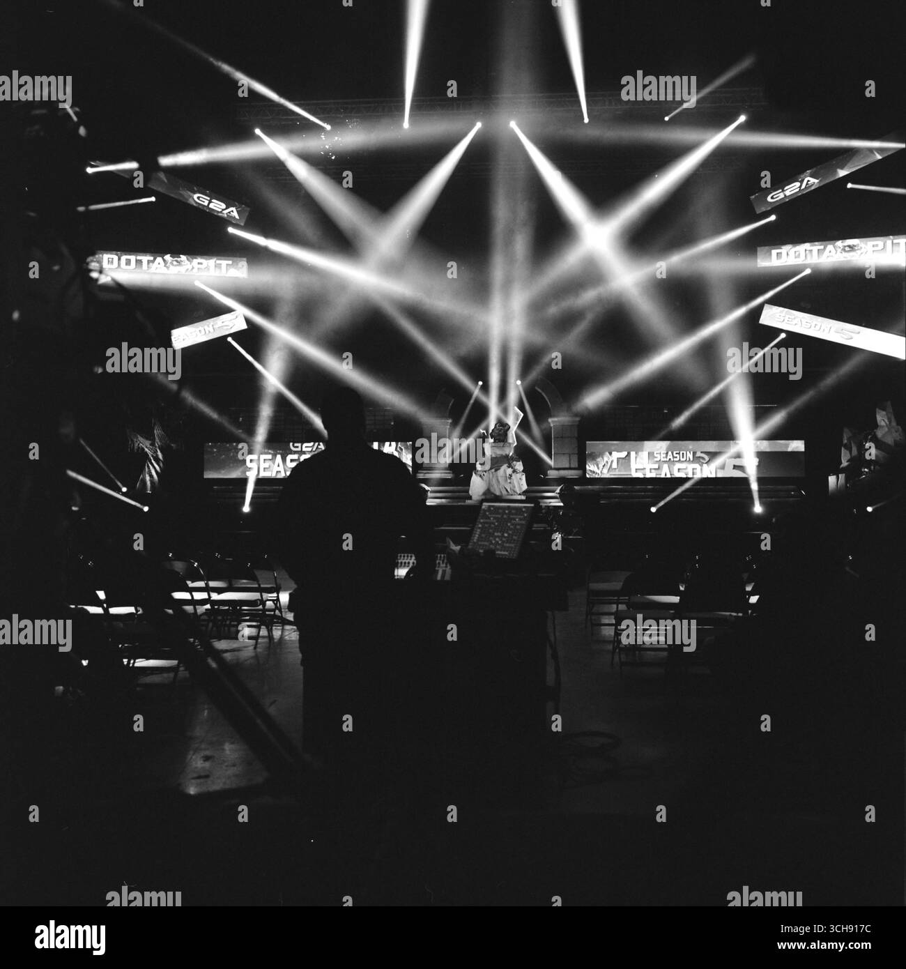 Theatrical lighting scene Black and White Stock Photos & Images - Alamy