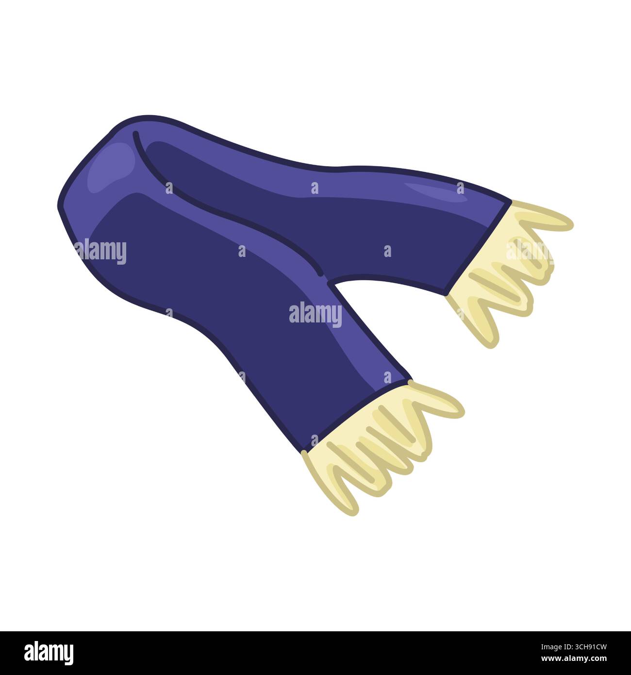 Cartoon Dark Blue Scarf Illustration Stock Vector Image & Art - Alamy