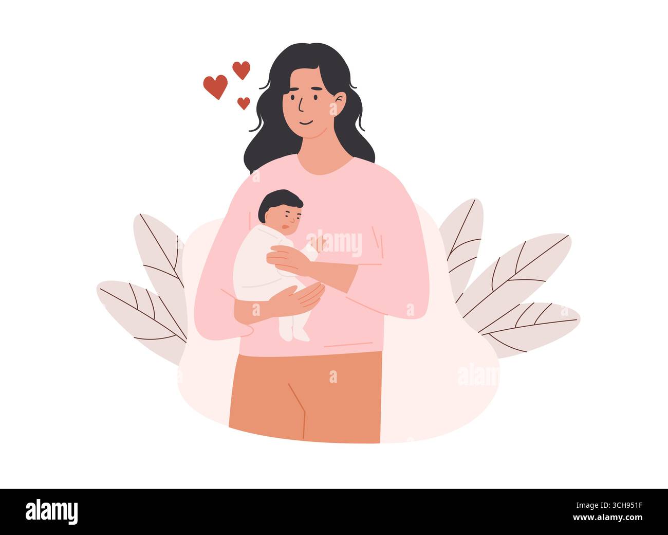 Single mother child happy Stock Vector Images - Alamy
