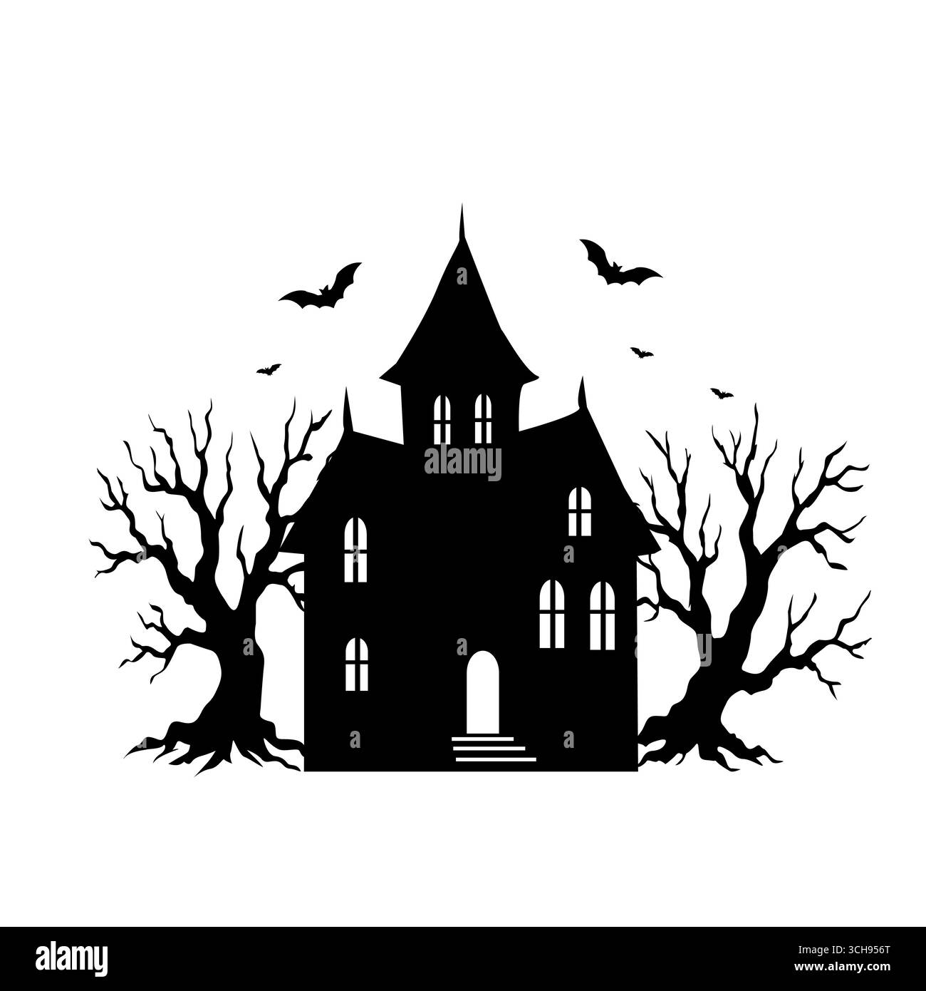 : Collection of Spooky House Haunted Vector Isolated Three Stock Vector ...