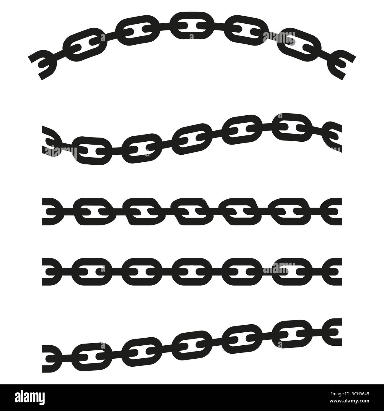 Chain link border. Decorative metal symbol. Connected elements Vector ...