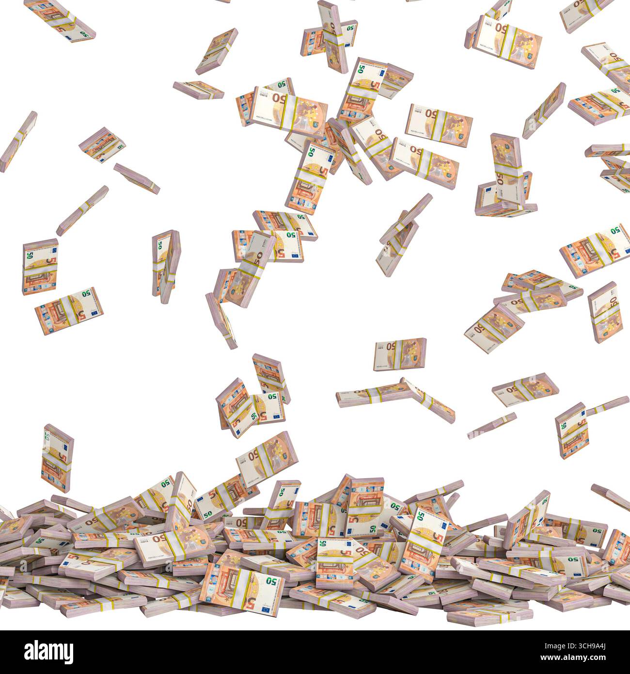 3d euro banknotes falling transparent background Stock Photo - Alamy
