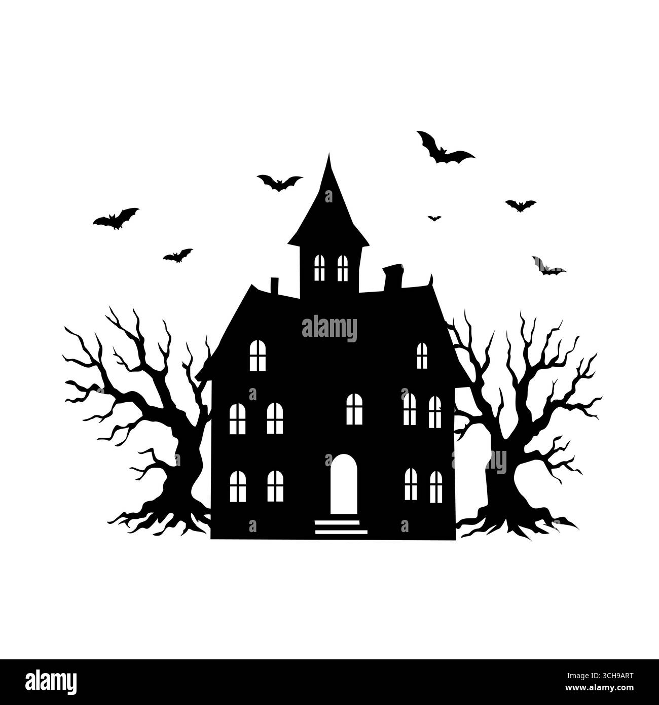 Collection of Spooky House Haunted Vector Isolated Five Stock Vector ...