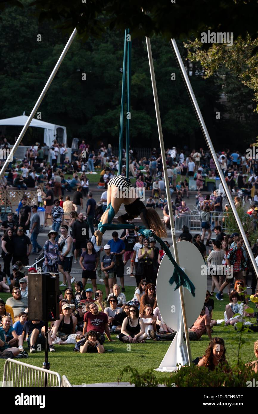 Seattle, USA. 31 Aug, 2025. Aerial Playground at the Bumbershoot ...