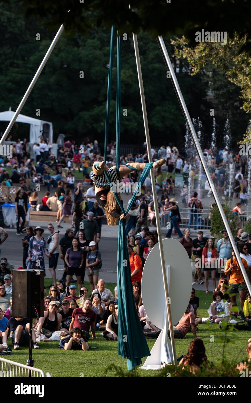 Seattle, USA. 31 Aug, 2025. Aerial Playground at the Bumbershoot ...