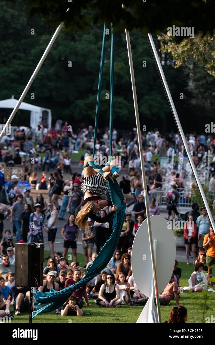 Seattle, USA. 31 Aug, 2025. Aerial Playground at the Bumbershoot ...