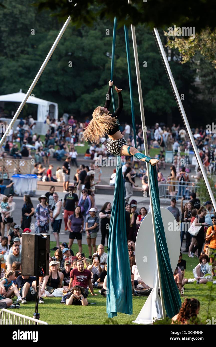 Seattle, USA. 31 Aug, 2025. Aerial Playground at the Bumbershoot ...