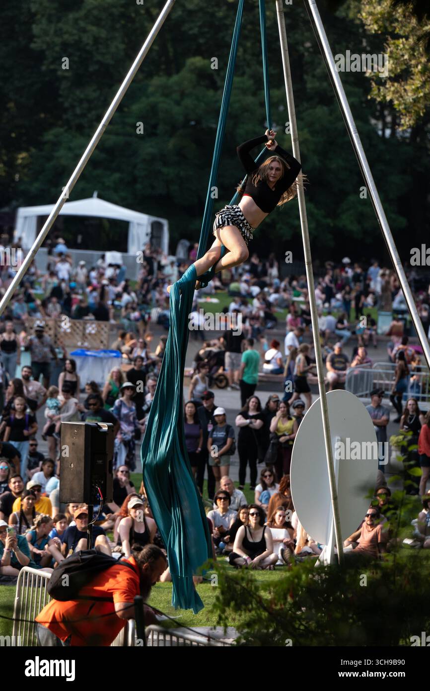 Seattle, USA. 31 Aug, 2025. Aerial Playground at the Bumbershoot ...