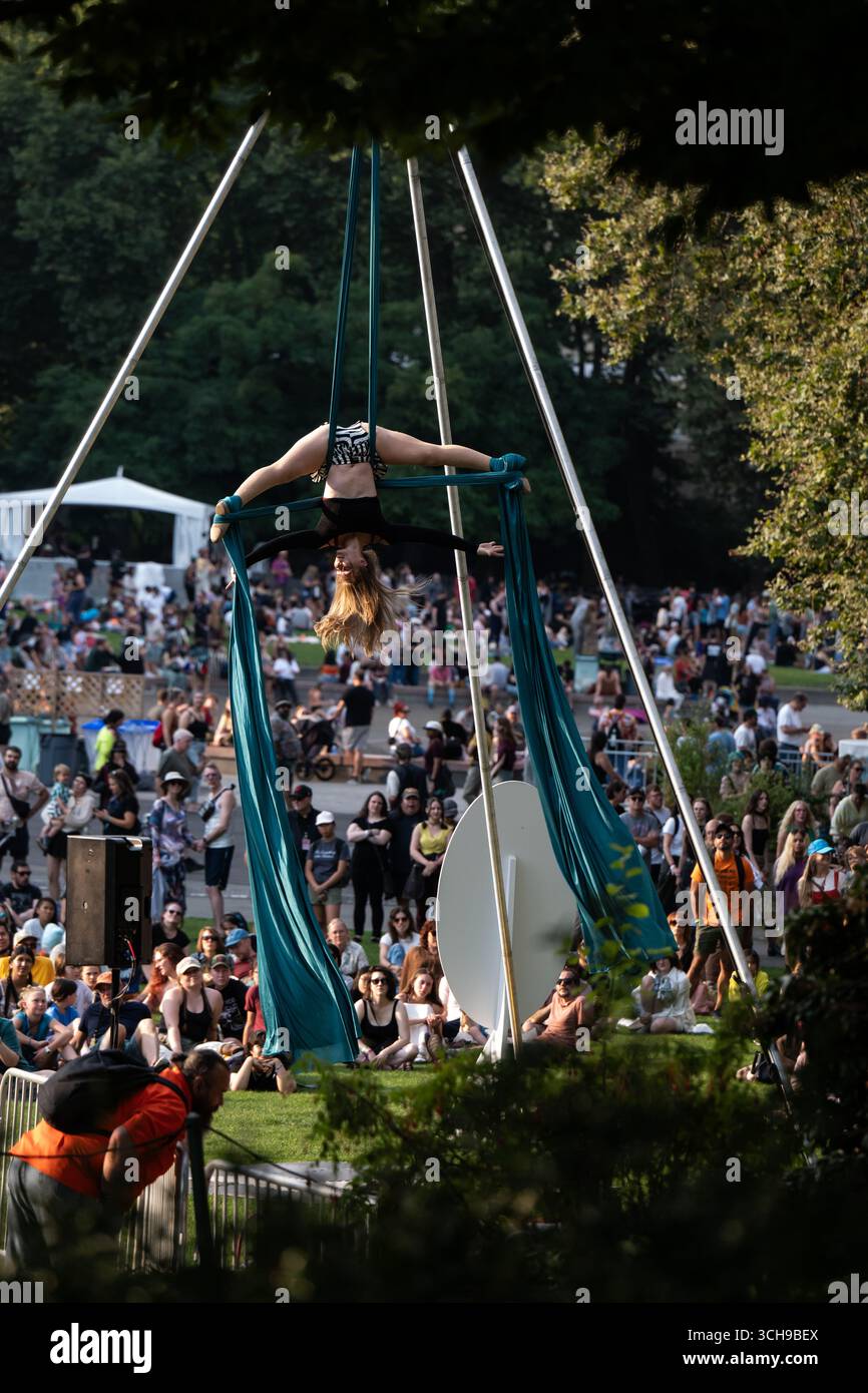 Seattle, USA. 31 Aug, 2025. Aerial Playground at the Bumbershoot ...
