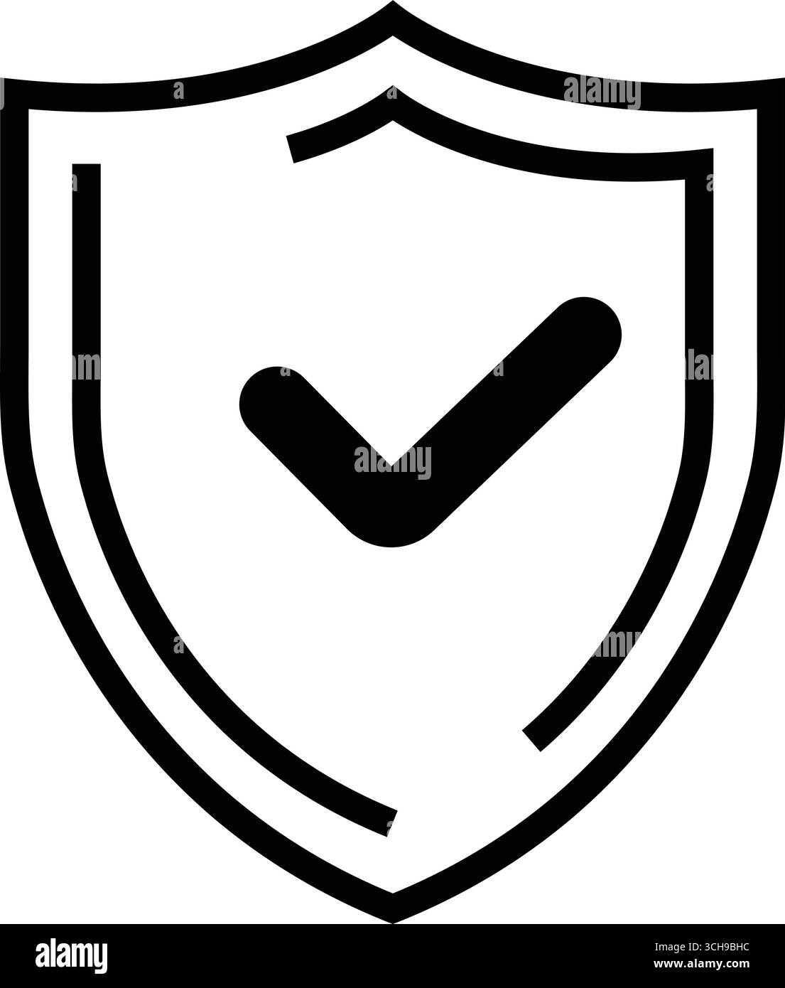 Shield with Checkmark Security Verification Icon Stock Vector Image & Art - Alamy