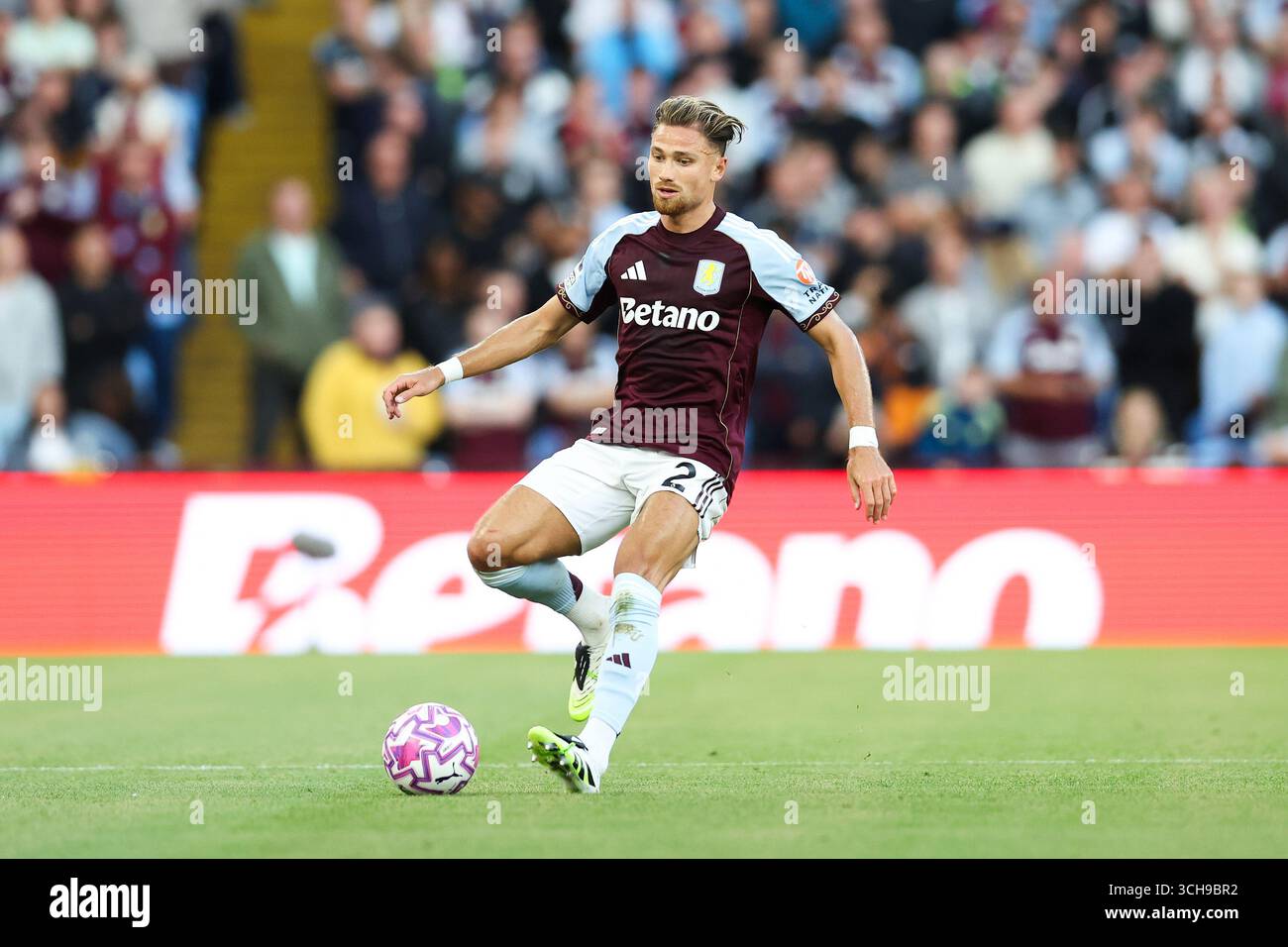 Birmingham, England, 31st August 2025. Matty Cash of Aston Villa runs ...