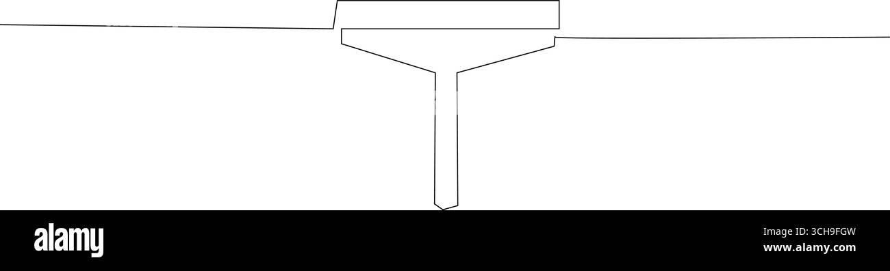 Continuous line drawing of a squeegee cleaning tool. One line squeegee ...