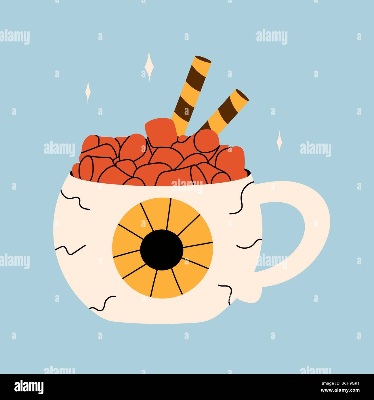 Orange hot cocoa drink Stock Vector Images - Alamy